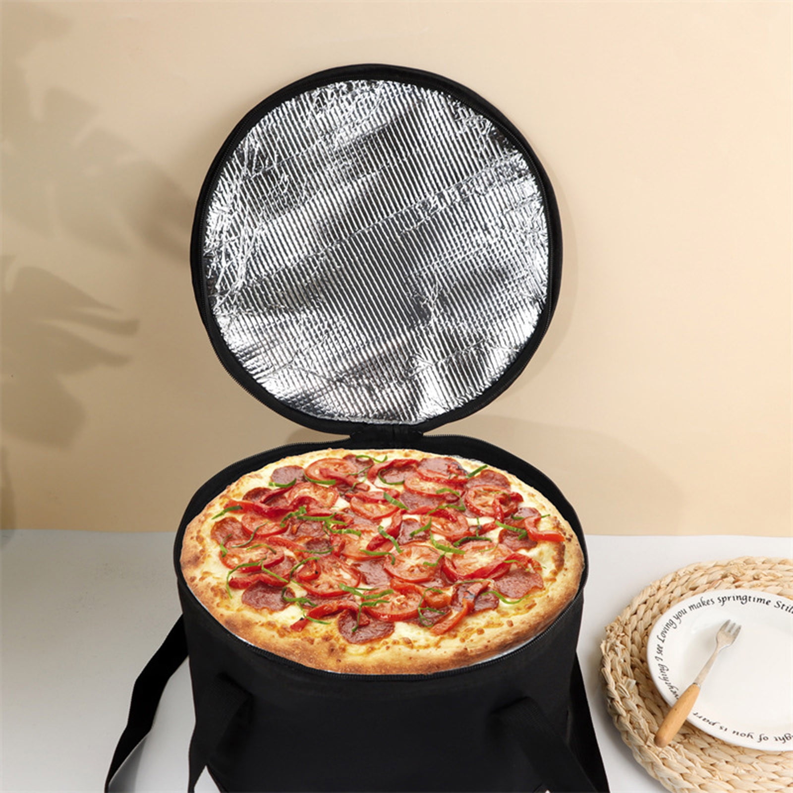 Insulated Round Pie Carrier with Tray Stacker, 11x7 Inch Casserole ...