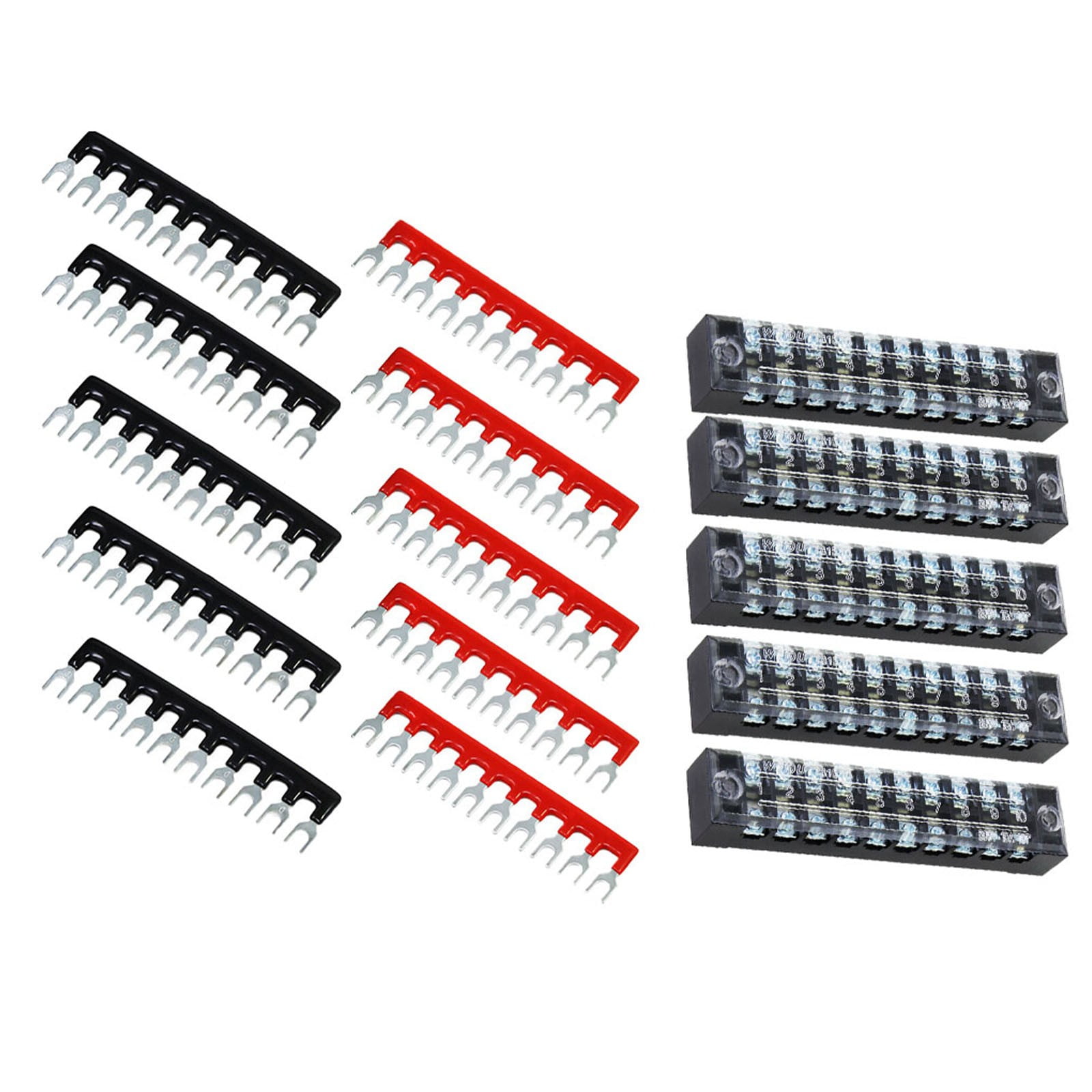 Insulated Screw Terminal Block TB2510 600V 25A 10 Position Double Row ...