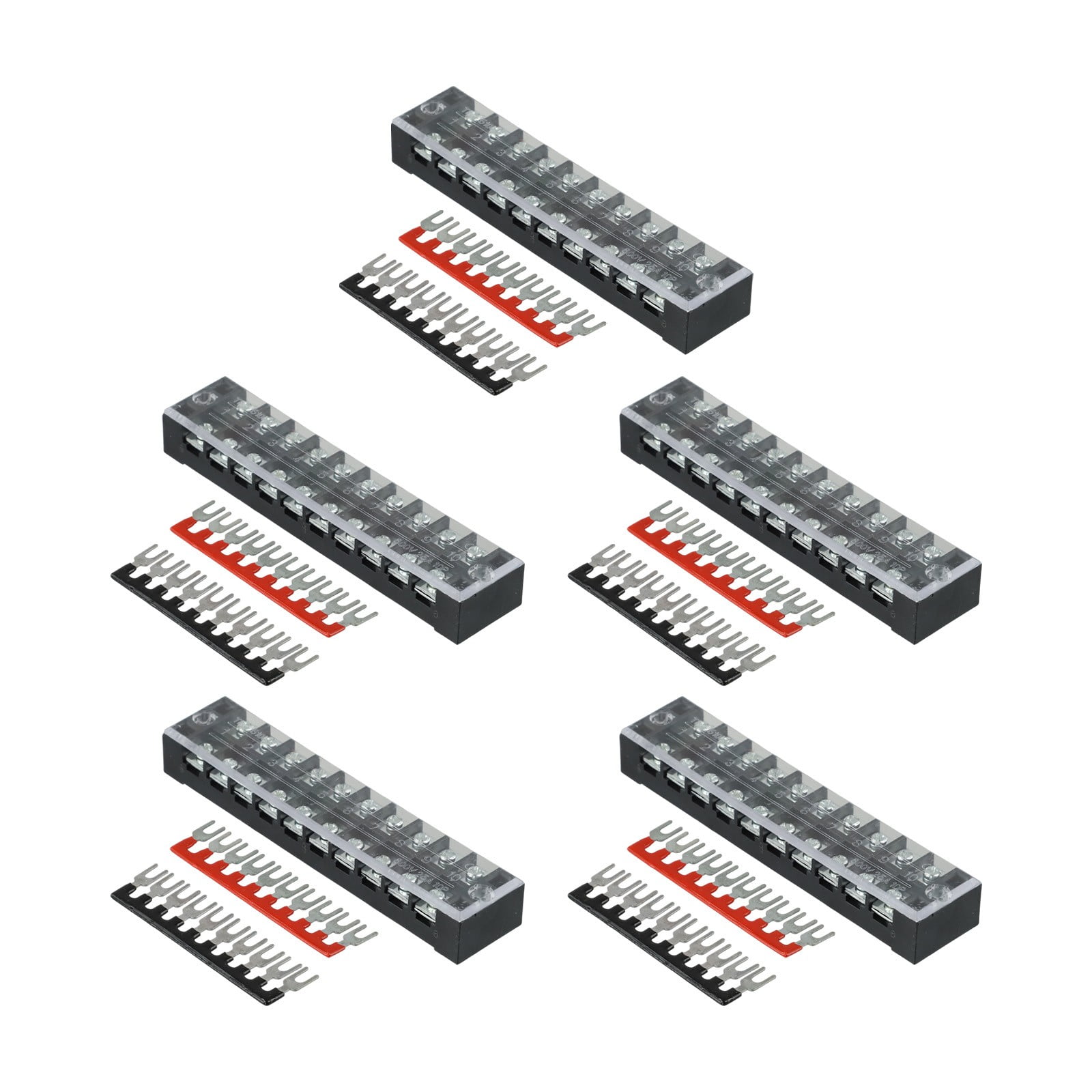 Insulated Screw Terminal Block TB2510 600V 25A 10 Position Double Row ...