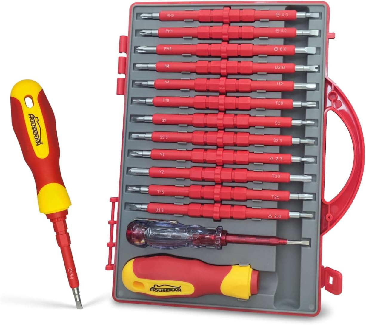 Insulated Screwdriver, 26 Pcs Screwdriver Set, Magnetic Tip Electrician ...