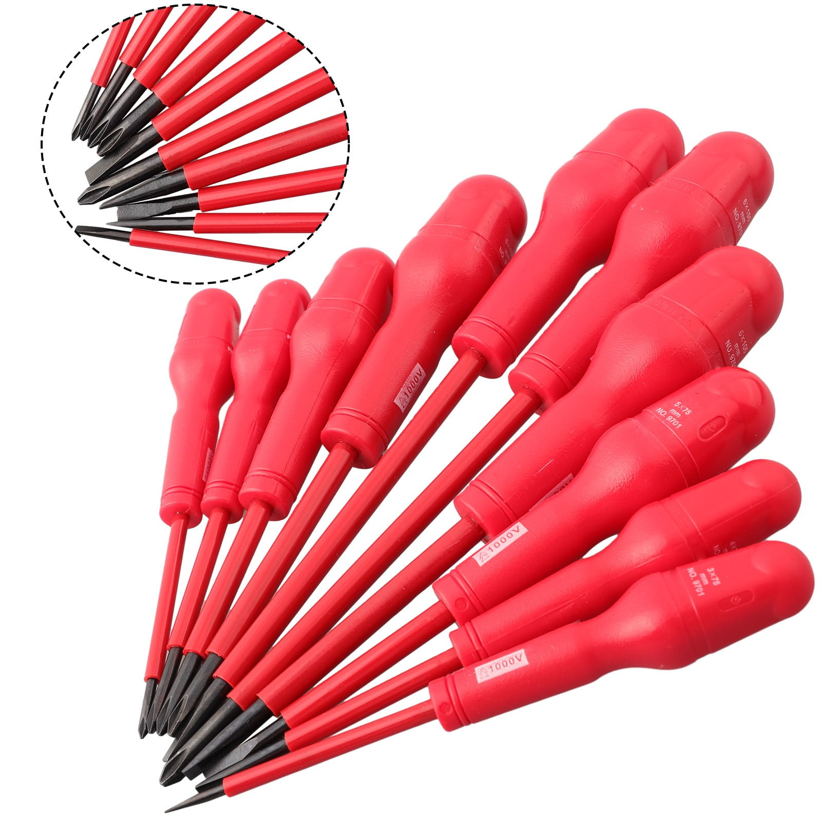 Insulated Screwdriver Pp/Tpr Two-Tone Rubber-Coated Screw Driver Tools ...