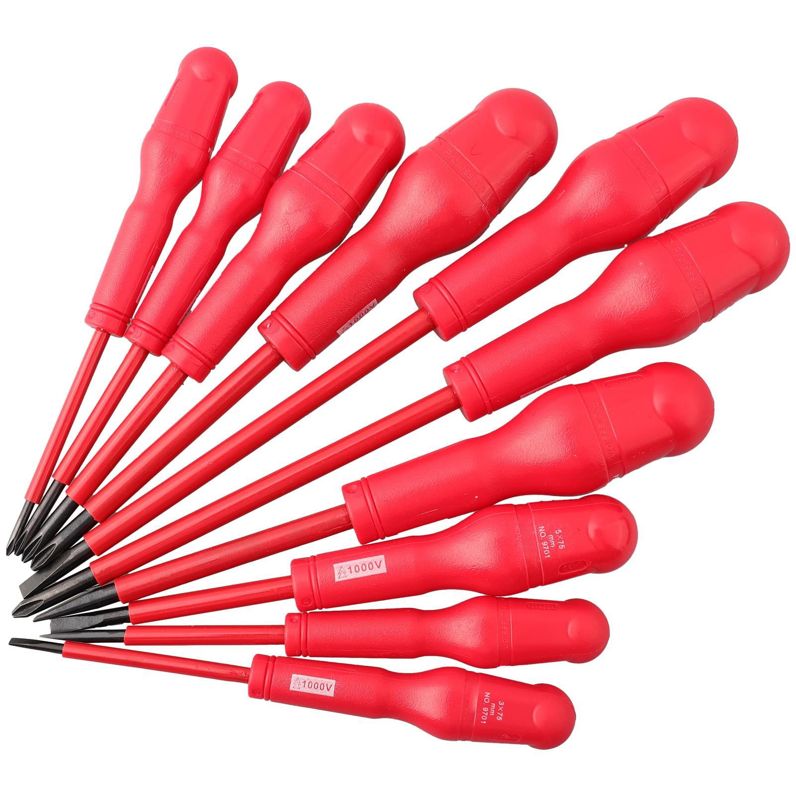 Insulated Screwdriver Pp/Tpr Two-Tone Rubber-Coated Screw Driver Tools ...