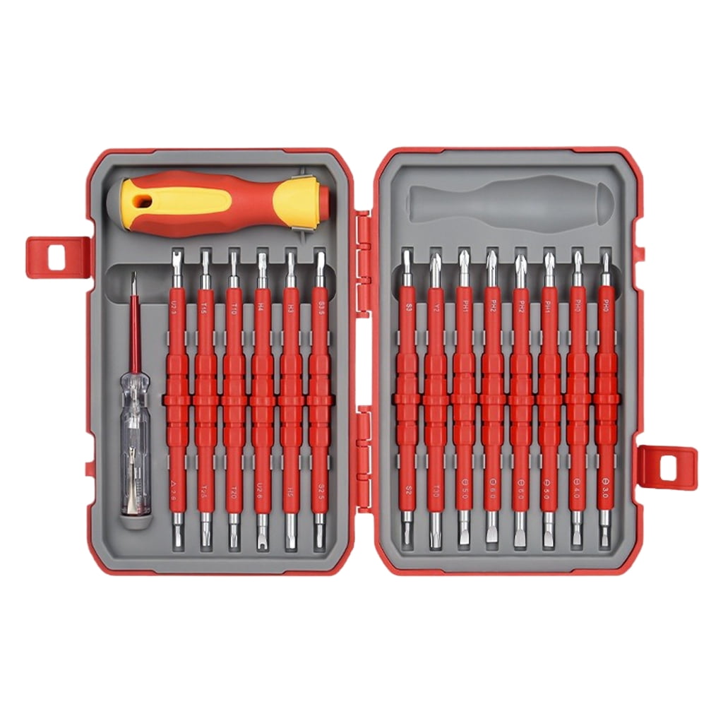 Insulated Screwdriver Set 29 in 1, Electrician's Tool Kit with Magnetic ...