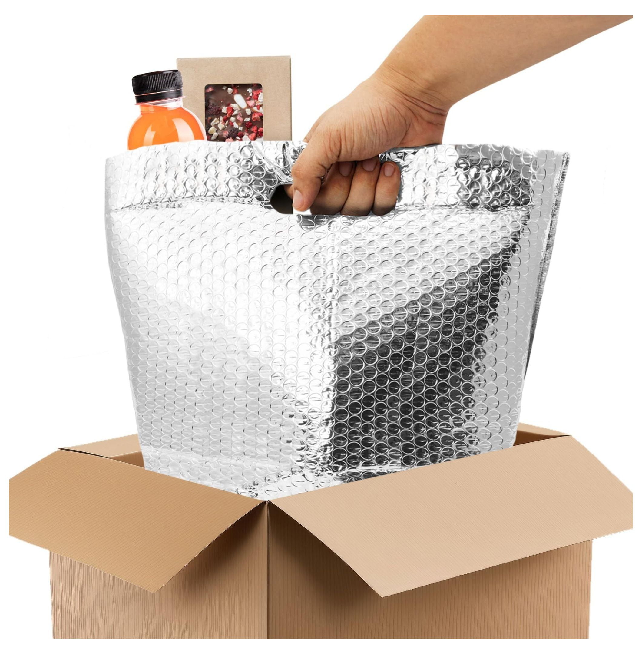 Insulated Shipping Bags with Handles, 8x8x8 - 10 Pack Thermal Box ...