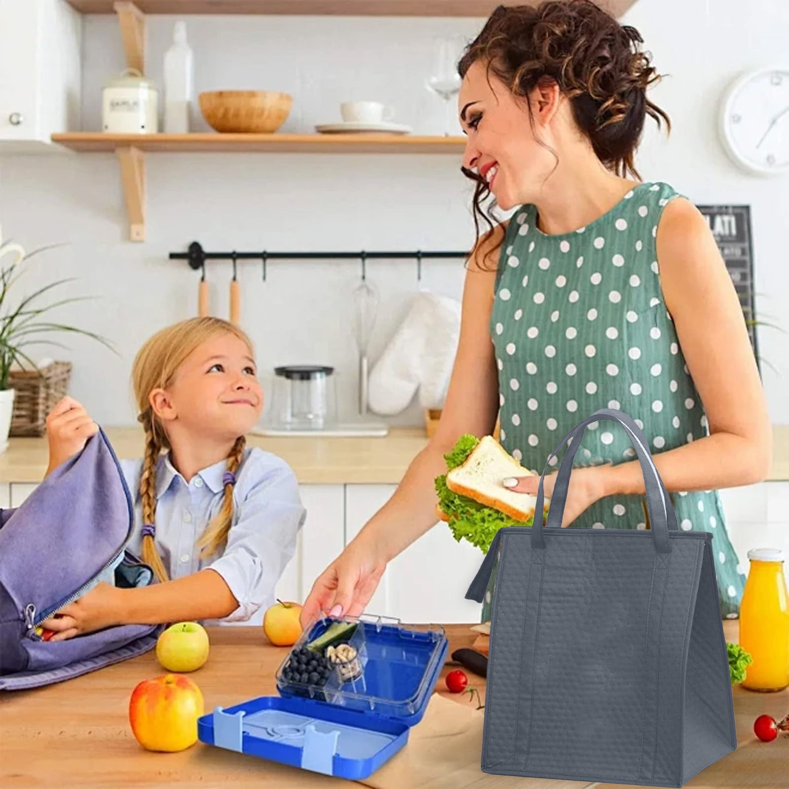 Insulated Shopping Bag with Aluminum Foil Lining, Thermal Grocery Tote ...