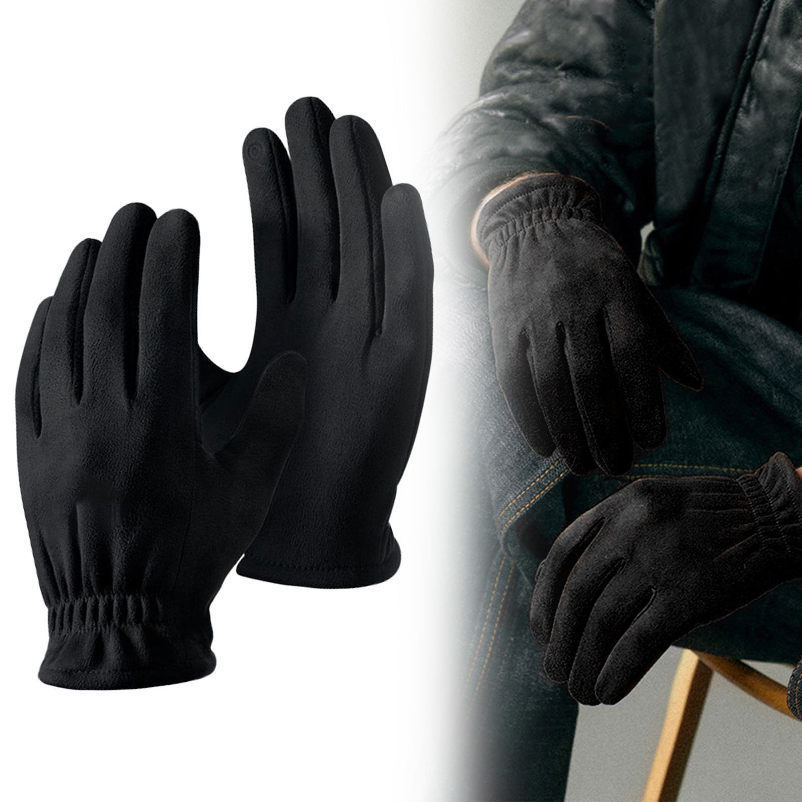 Insulated Snow Cold Proof Leather Winter Gloves, Thick Thermal ...