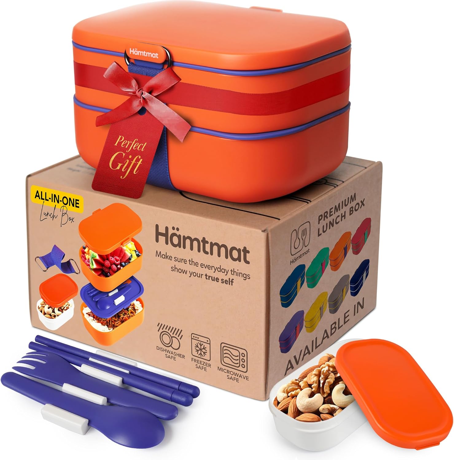 Insulated Stackable Bento Box for Adults with Reusable Chopsticks ...