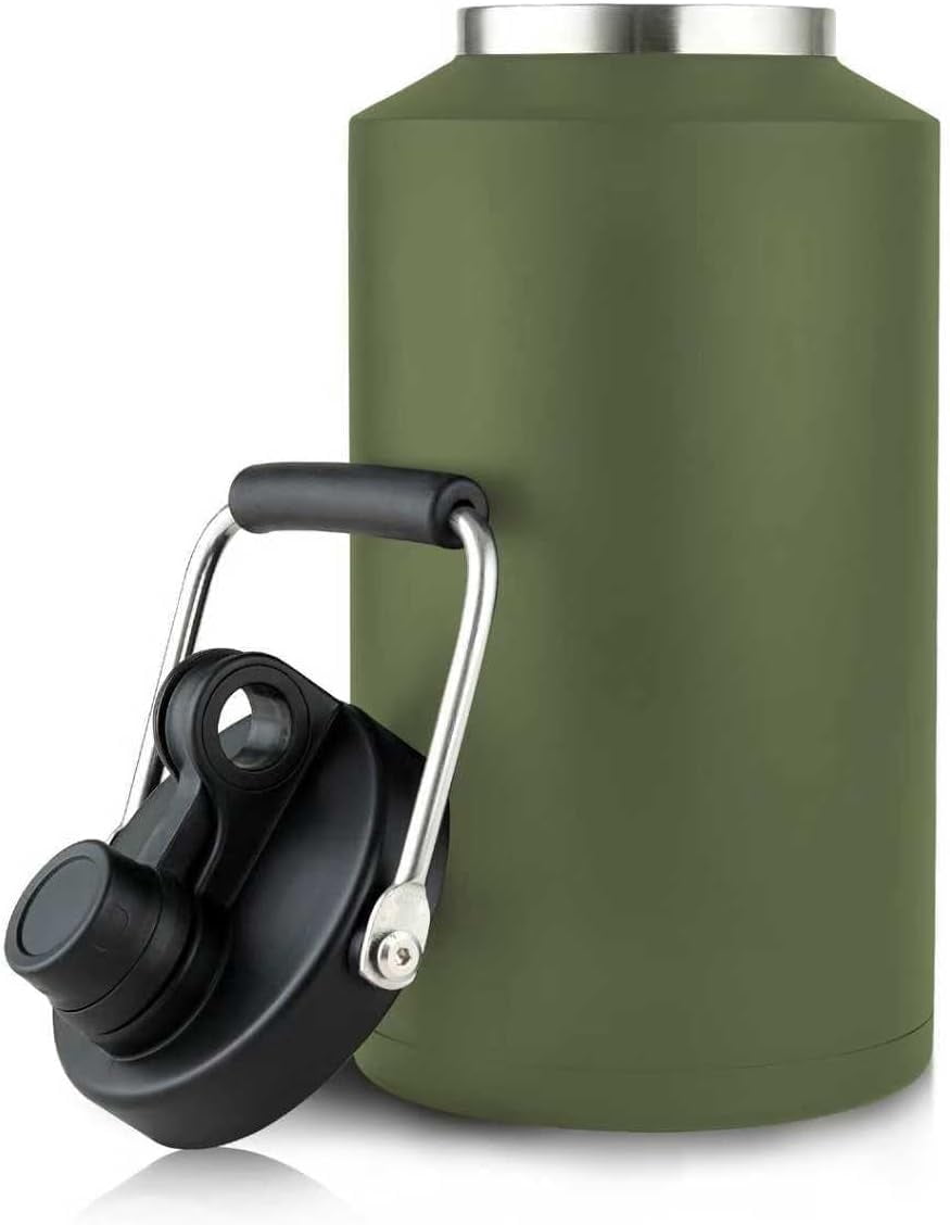 Insulated Stainless Steel 1 Gallon Water Jug with Wide Mouth, Leakproof ...
