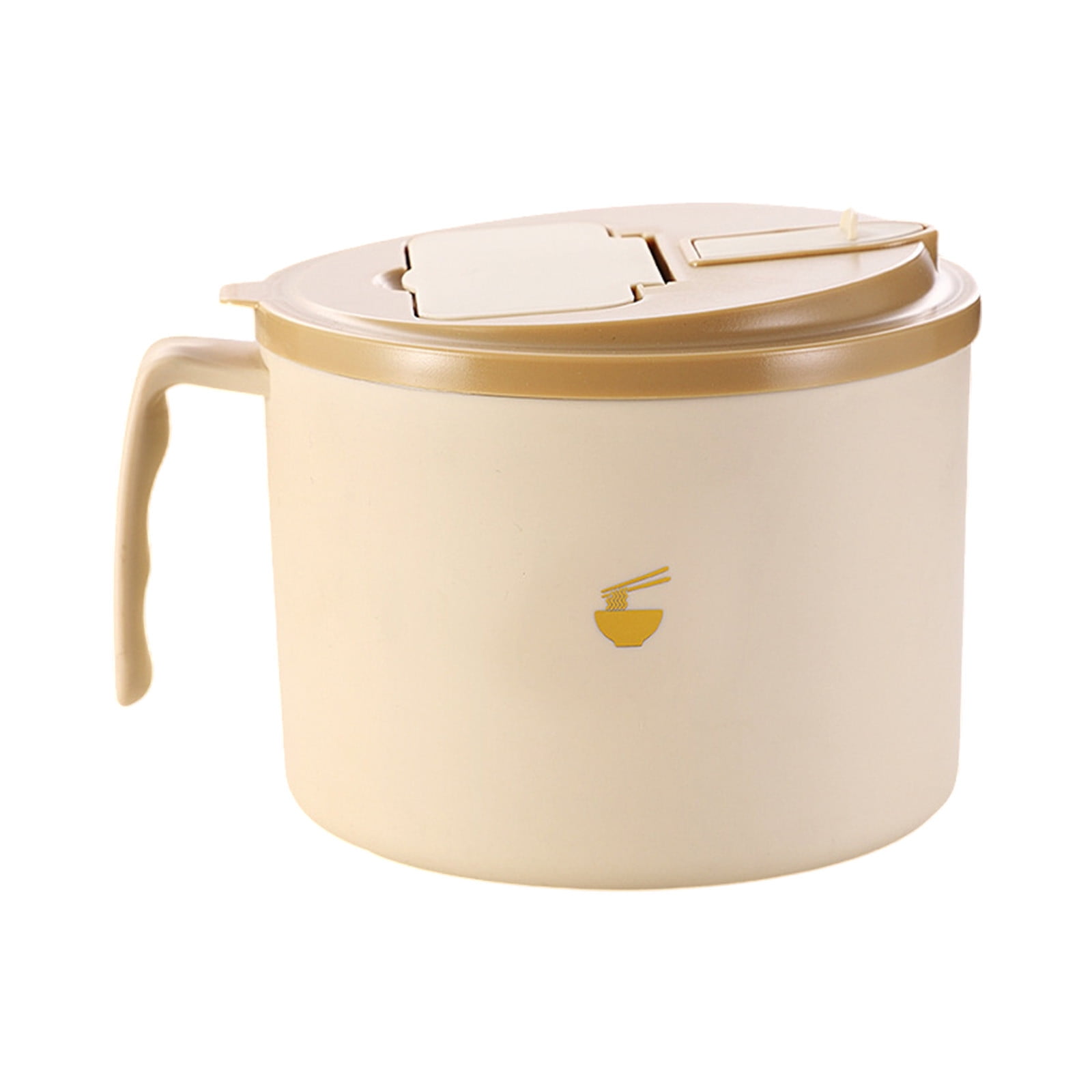 Insulated Stainless Steel Food Bowl with Drainable Lid Foldable Cutlery ...