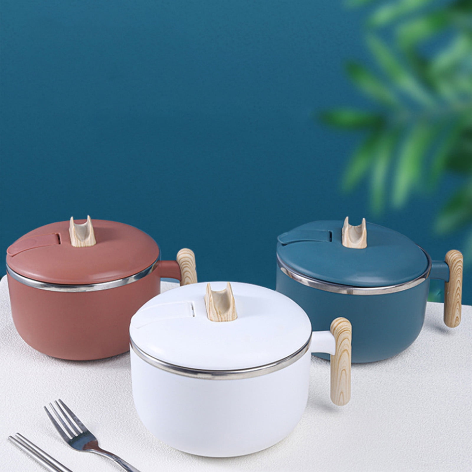 Insulated Stainless Steel Lunch Box, Bento Food Container, Dual-Chamber ...