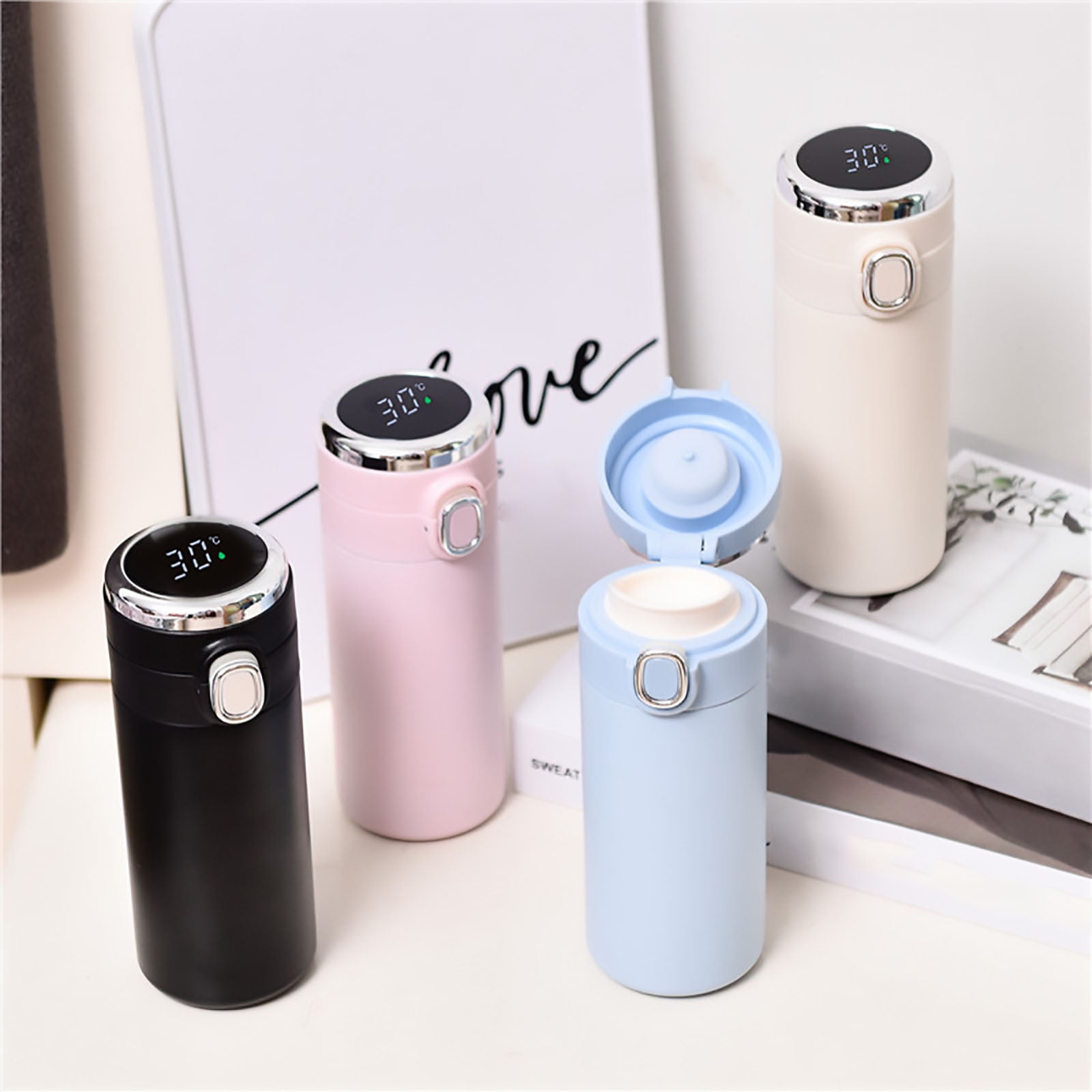 Insulated Stainless Steel Pea Cup, Vacuum Bouncing Lid, Temperature ...