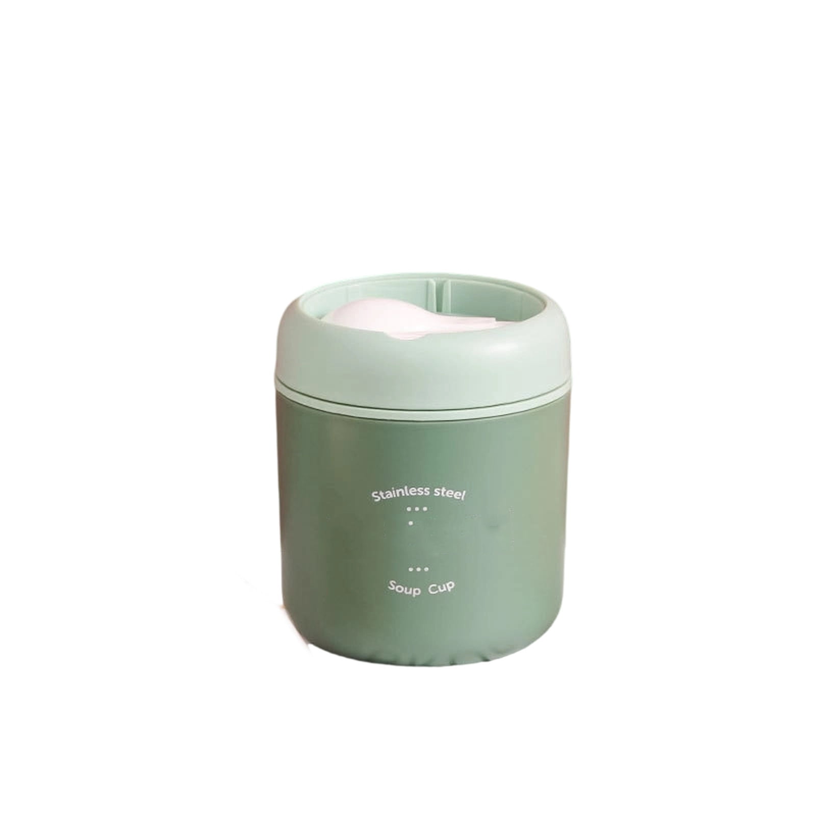 Insulated Stainless Steel Soup Cup with Lid and Folding Spoon, Thermal ...