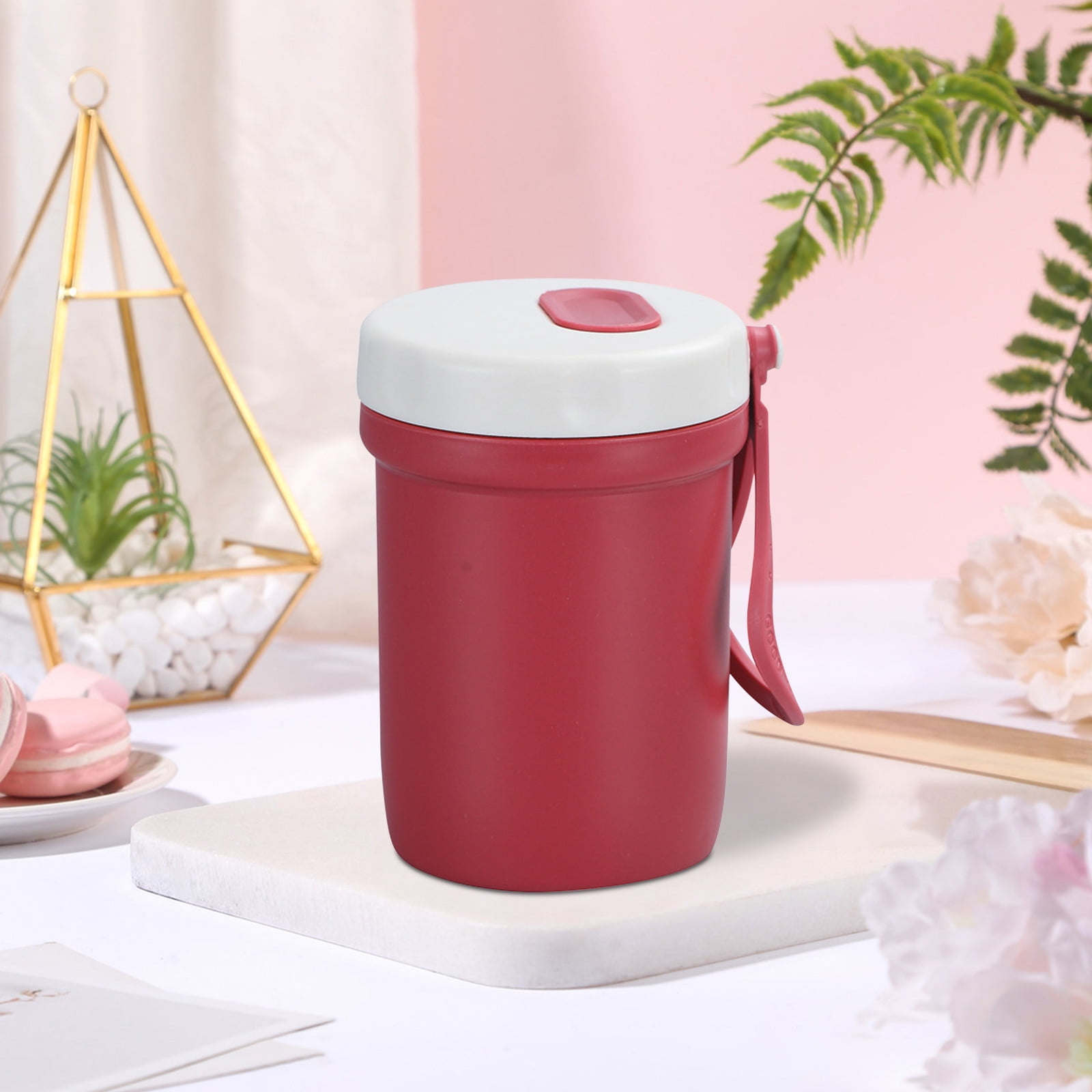 Insulated Stainless Steel Soup Cup with Lid and Spoon, 400ml Sealed ...