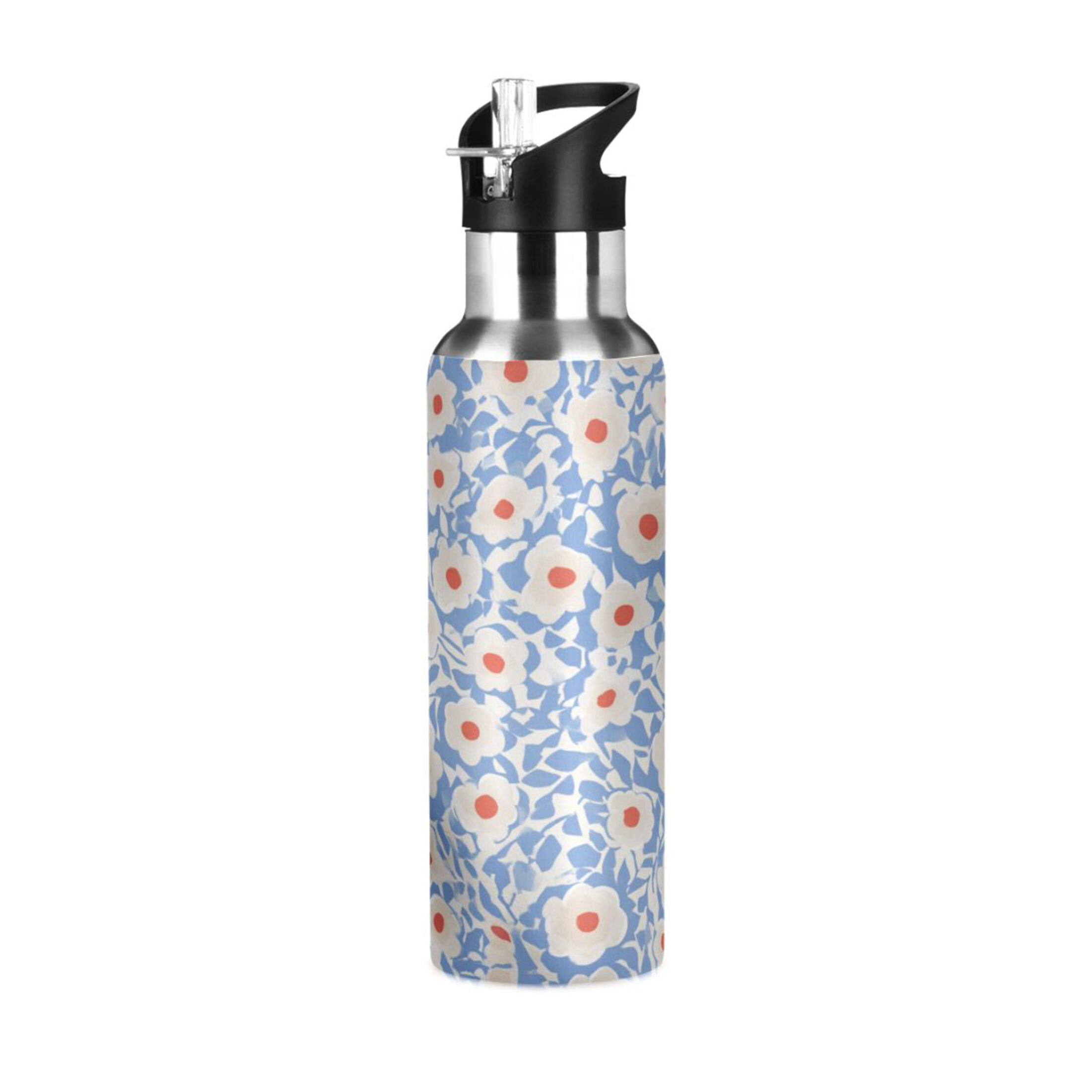Insulated Stainless Steel Sports Water Bottle With Straw and Handle ...