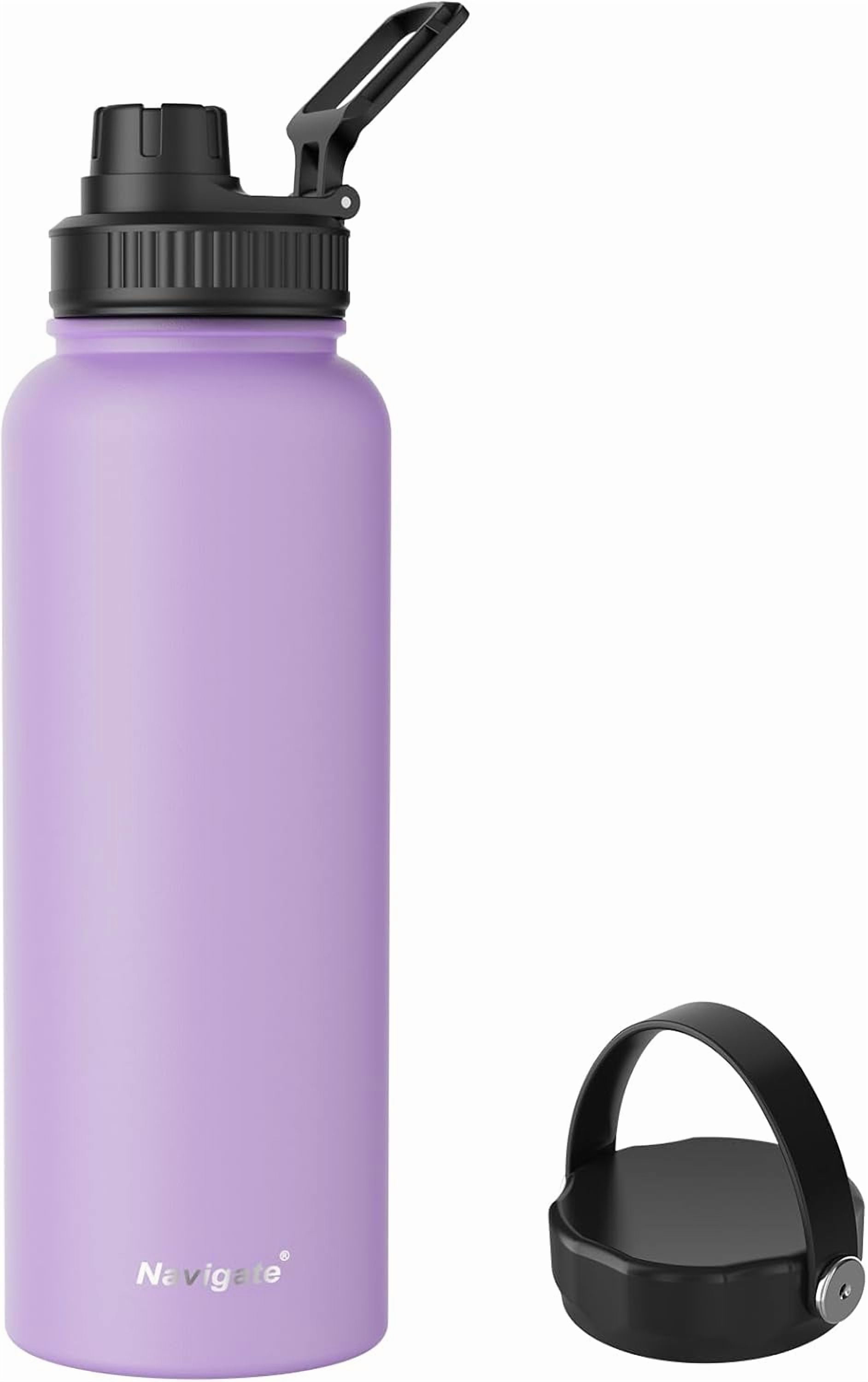 Insulated Stainless Steel Sports Water Bottle with Spout & Handle Lids ...