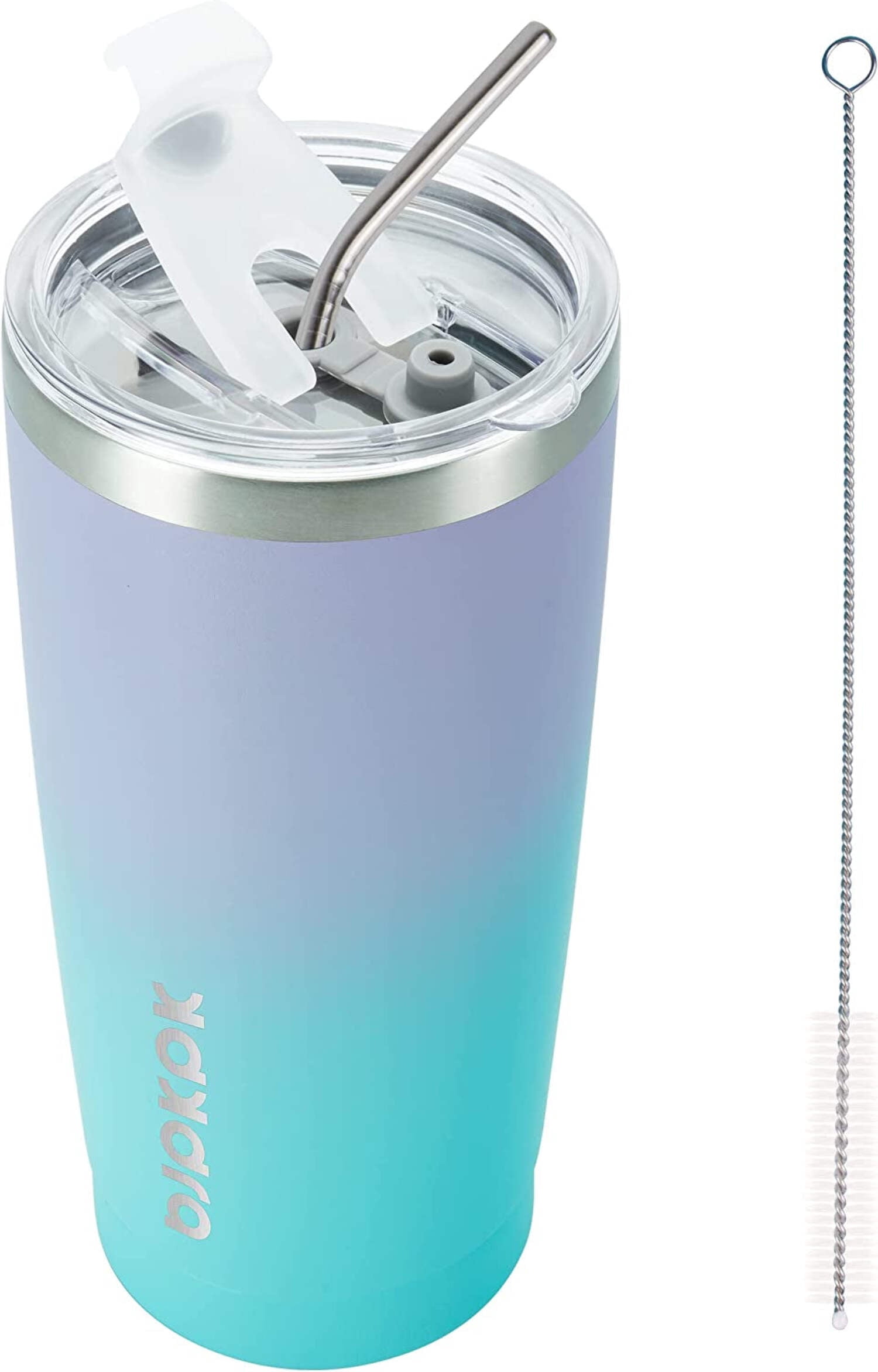 Insulated Stainless Steel Tumbler, Coffee Cup with Lid and Straw ...