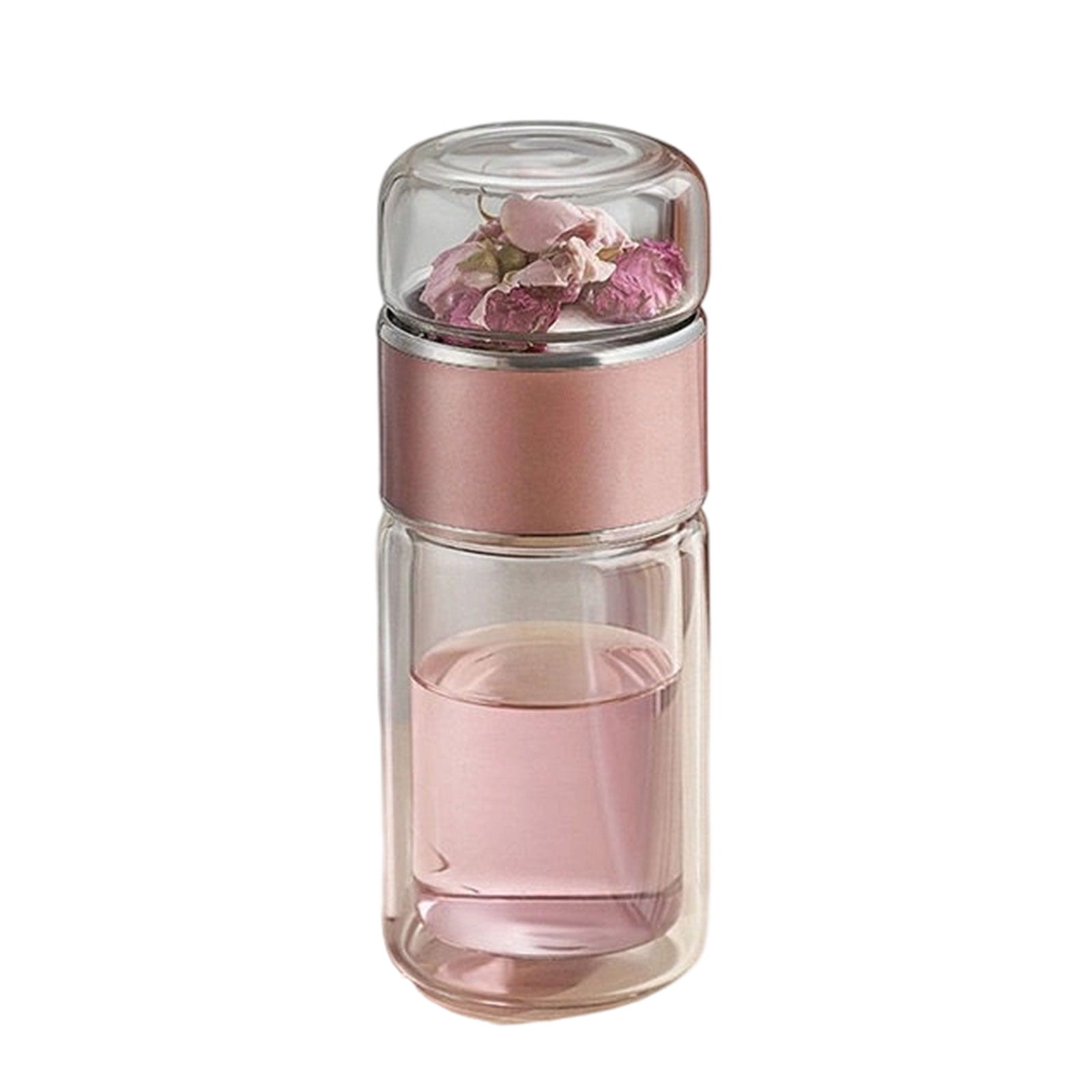 Insulated Teas Infuser Cup With Leakproof Lid Double Wall Borosilicate ...