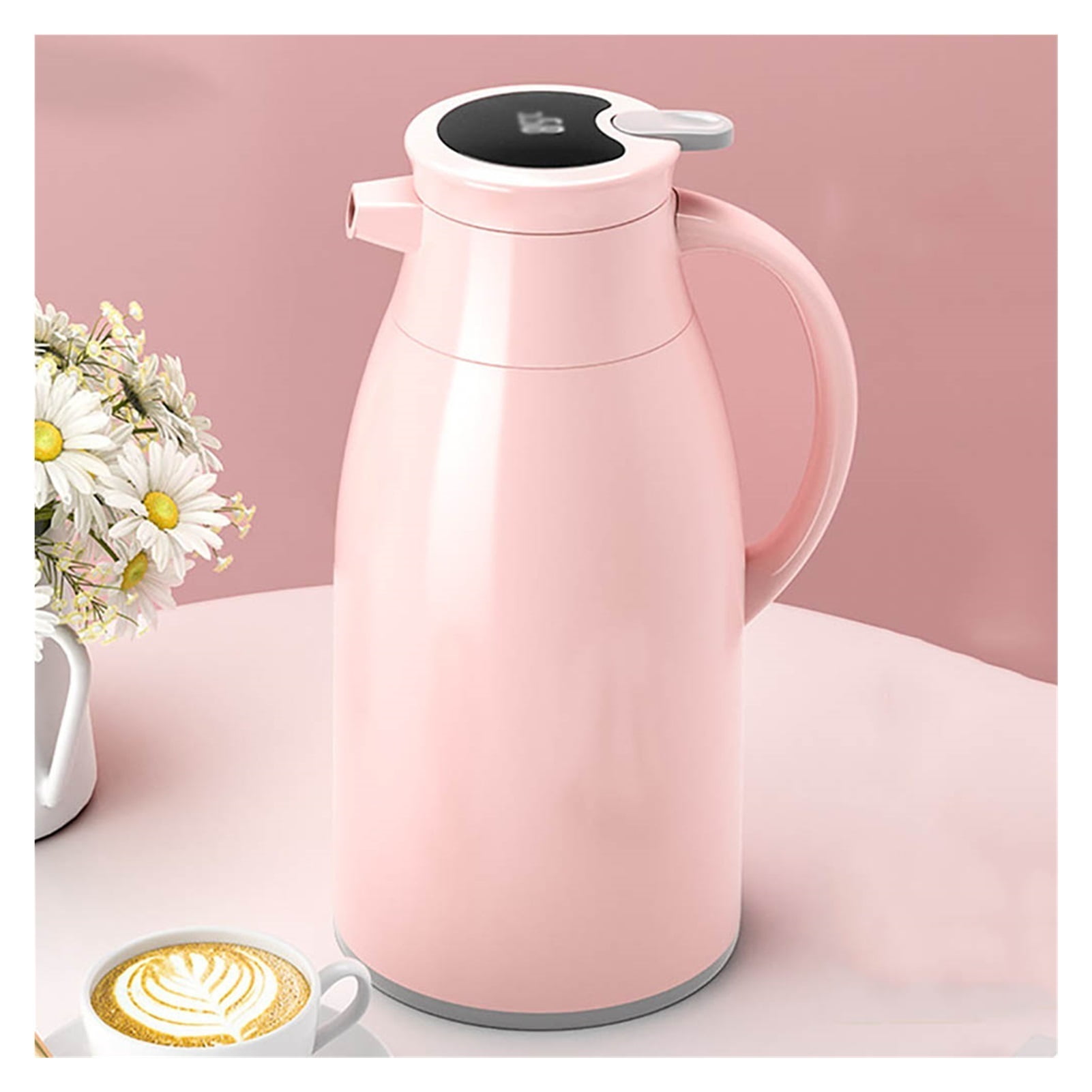 Insulated Thermal Carafe Tea Pot with Lid,Portable Vacuum Flask,Glass ...