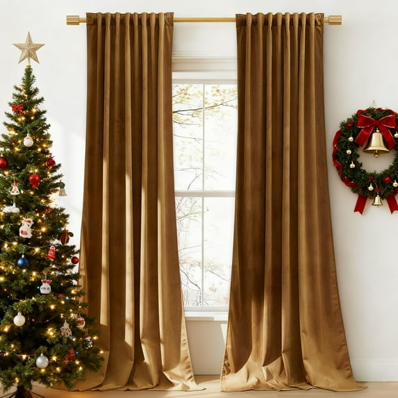 Insulated Velvet Blackout Curtains 84 Inches Long for Sliding Door ...
