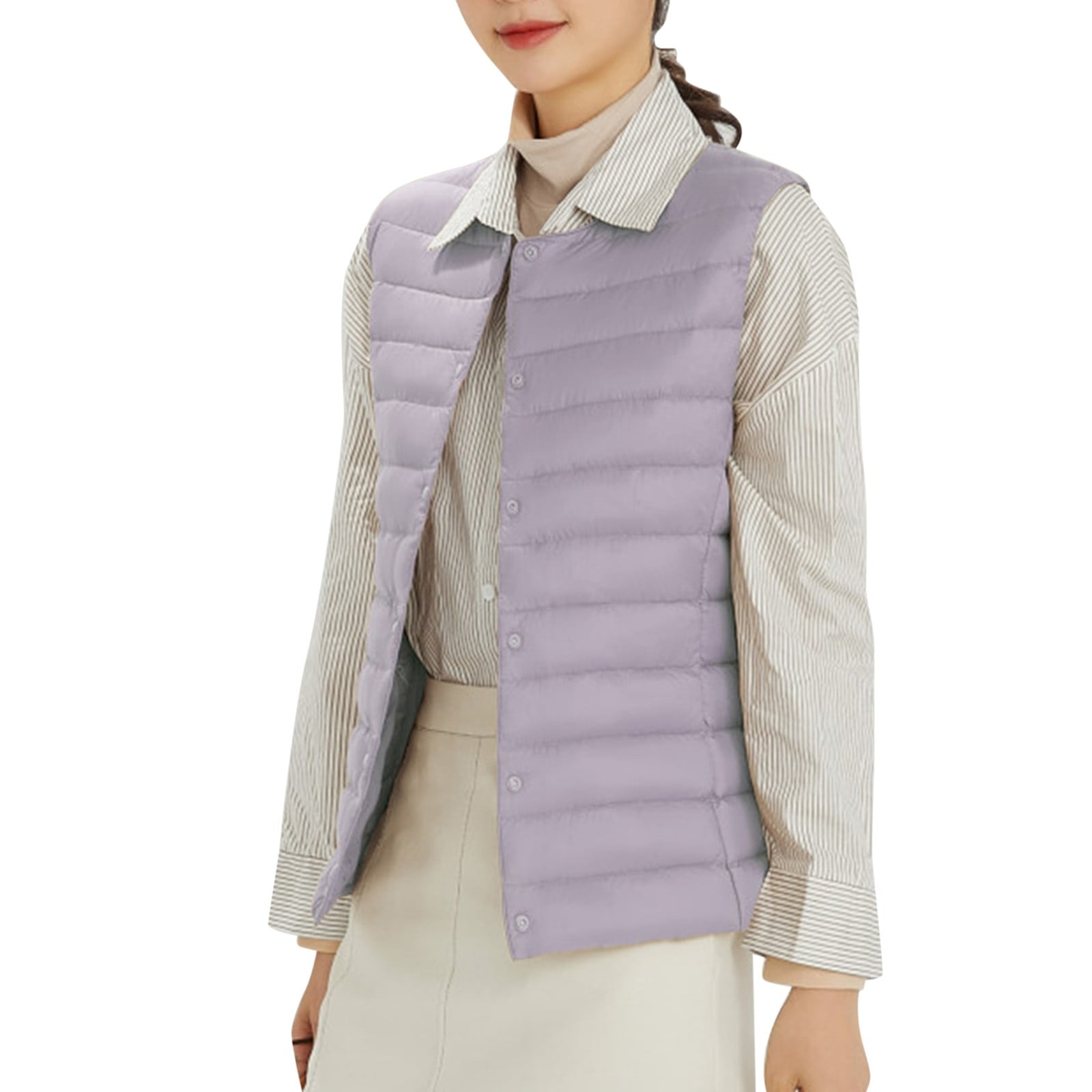 Insulated Vest Women Outfit Casual Women's Short Down Vest Light ...