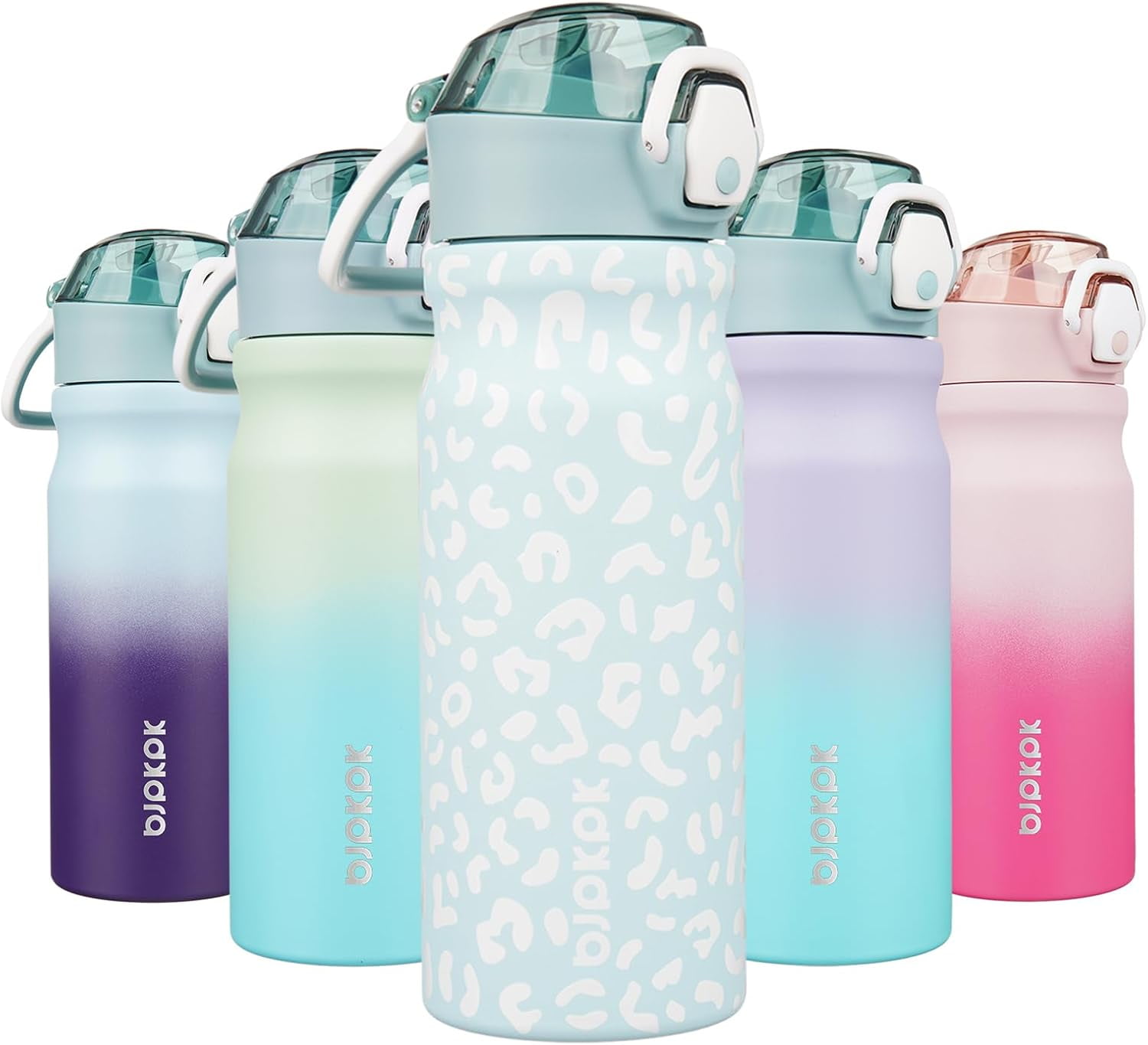 Insulated Water Bottle 18oz Stainless Steel Water Bottles With Straw ...