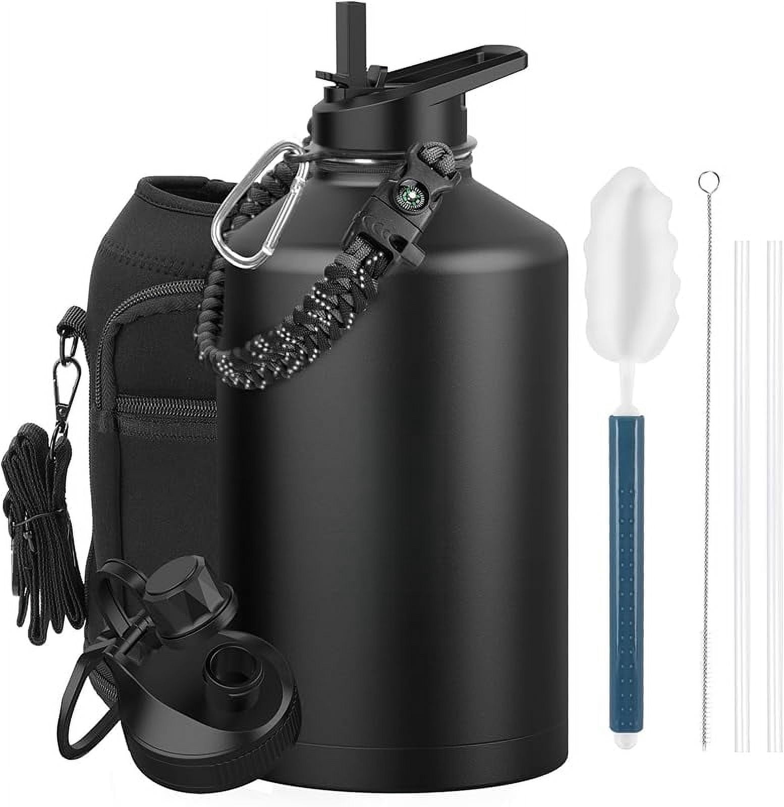 Insulated Water Bottle 64 oz, Triple Wall Vacuum Stainless Steel(Cold ...