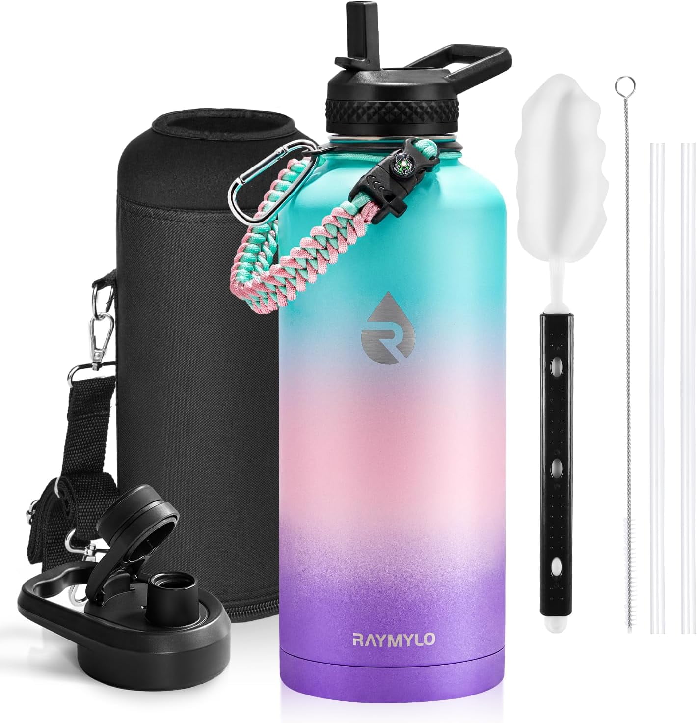 Insulated Water Bottle 87 oz, Triple Wall Vacuum Stainless Steel (Cold ...