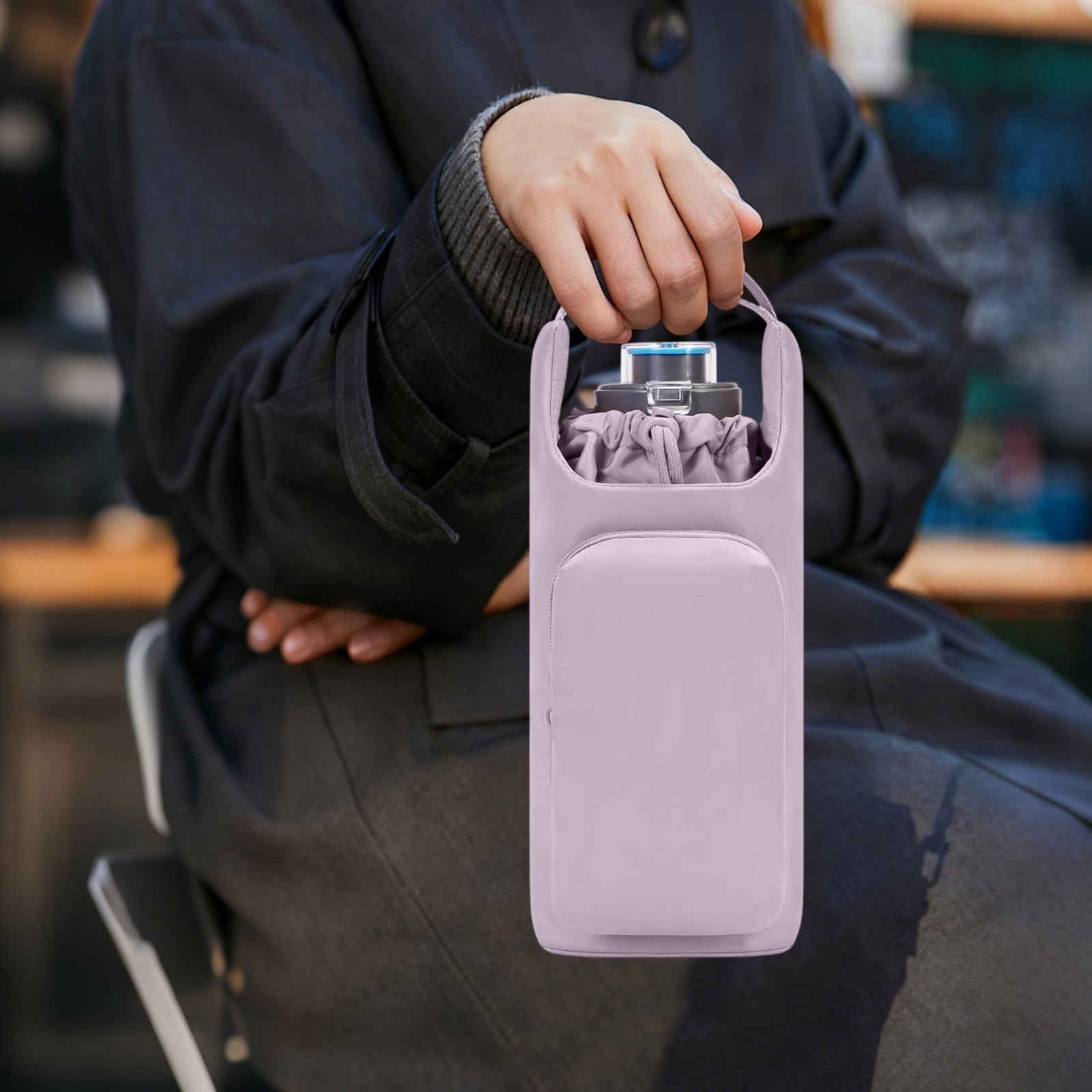 Insulated Water Bottle Sleeve Protective Case with Shoulder Strap ...