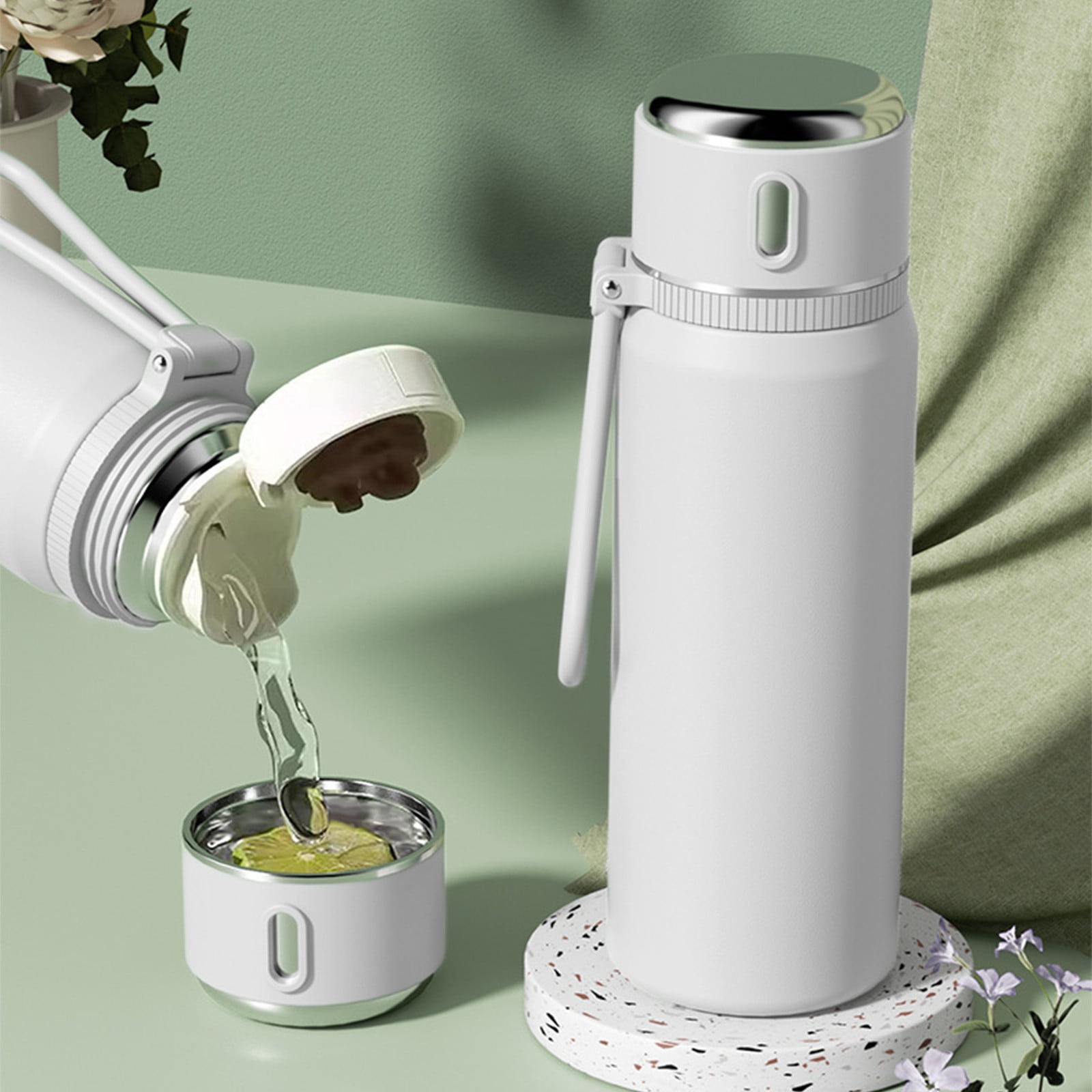 Insulated Water Bottle - Stainless Steel Water Bottles with Carrying Strap, Double-Wall Vacuum ...