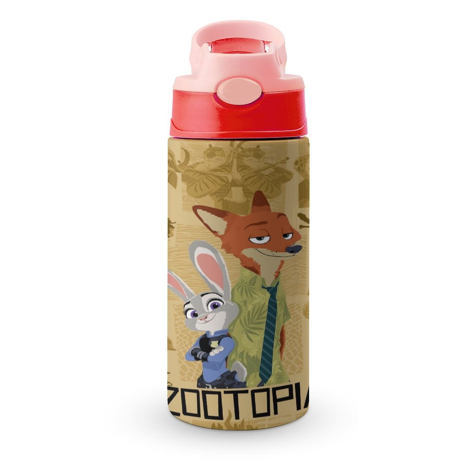 Insulated Water Bottle Zootopia Stainless Steel Cup with Covered Pop-Up ...