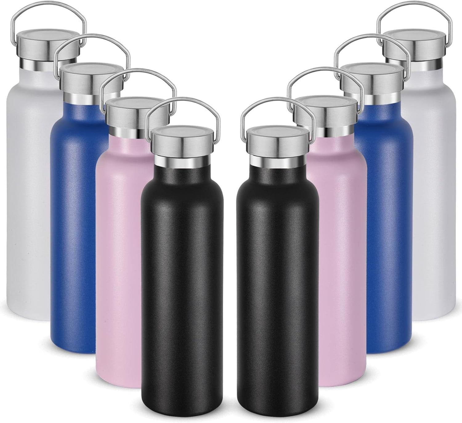 Insulated Water Bottles Bulk Pack,Stainless Steel Double Wall Sport ...