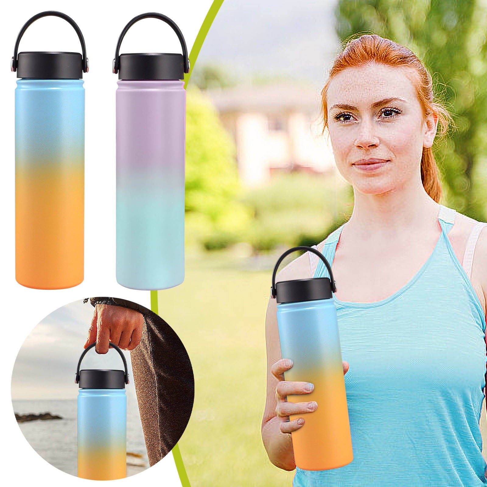 Insulated Water Bottles Stainless Steel Reusable Water Bottle Leakproof ...