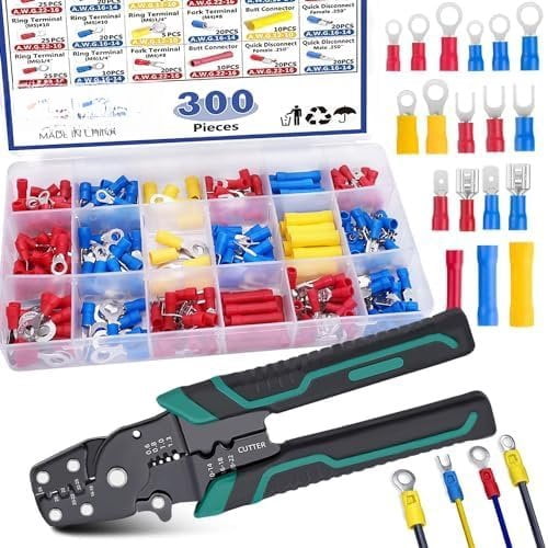 Insulated Wire Electrical Connectors Assortment Kit with Ring, Spade ...