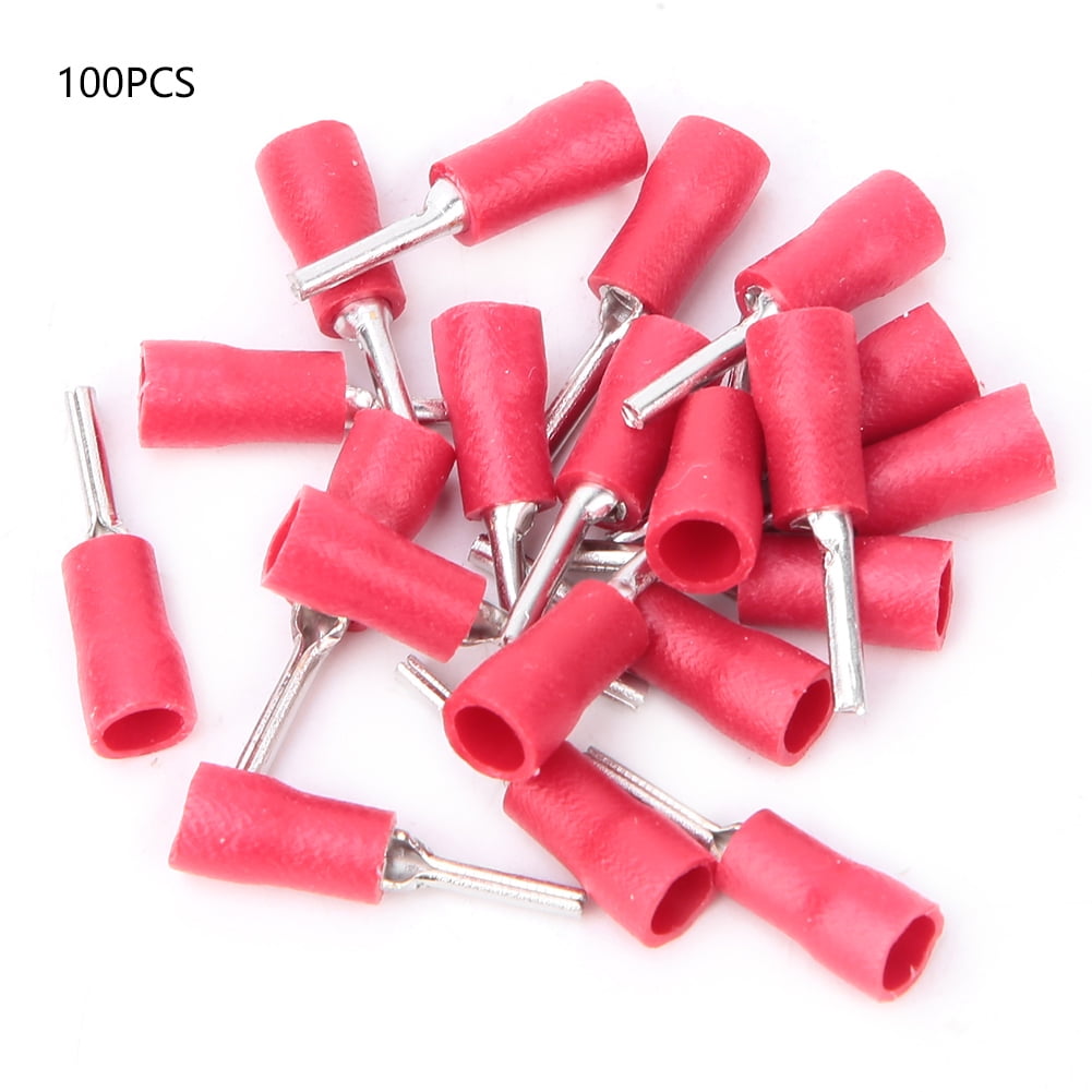 Insulated Wire Ferrules, Copper Tin-Plated Cord End Terminals, Red ...