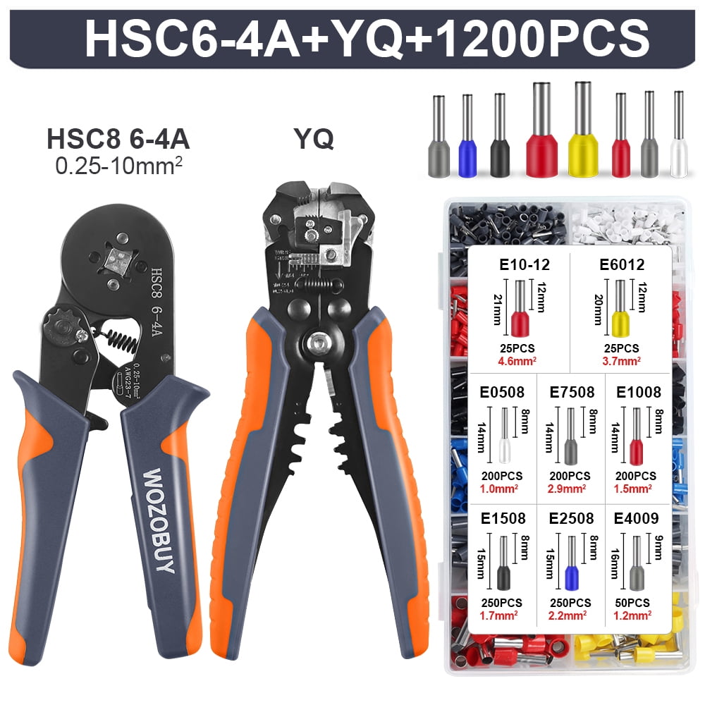 Insulated Wire Terminals Ratcheting Ferrule Crimper Tool HSC8 6-6A - 24 ...