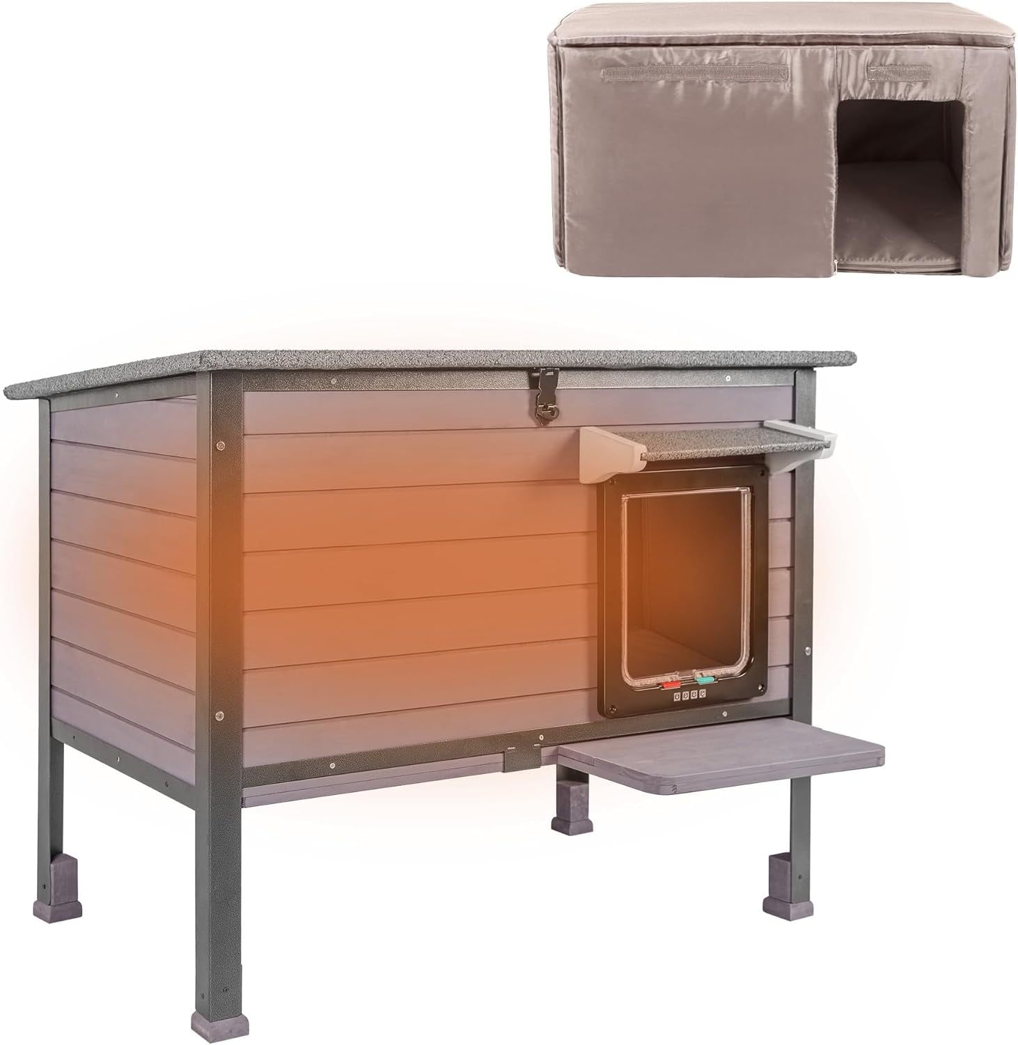 Insulated cat House Outdoor Weatherproof for Winter, Feral Cat Shelter ...
