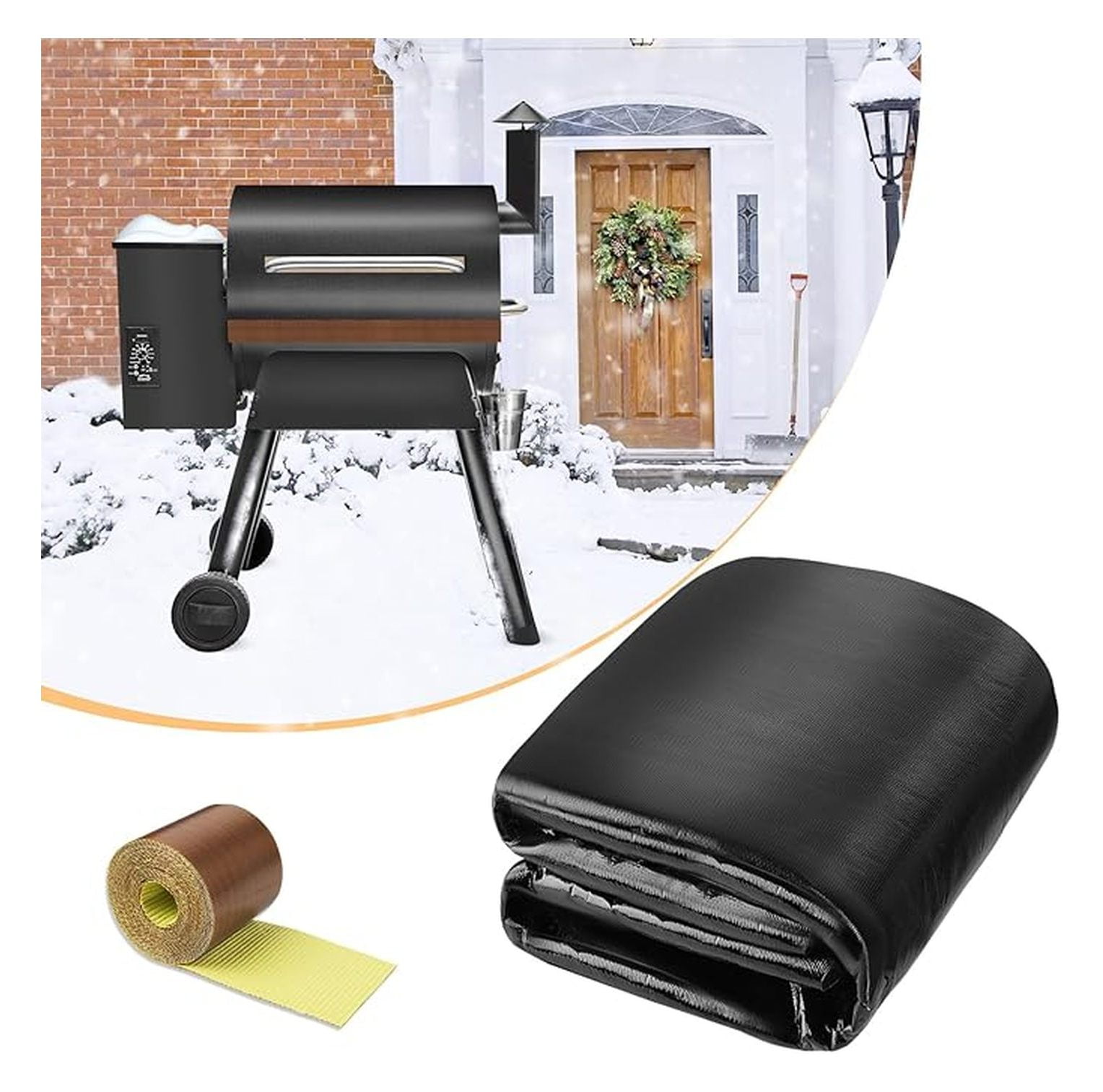 Insulation Grill Blanket 39.5 x 35.5in - Cuttable Smoker Thermal ...