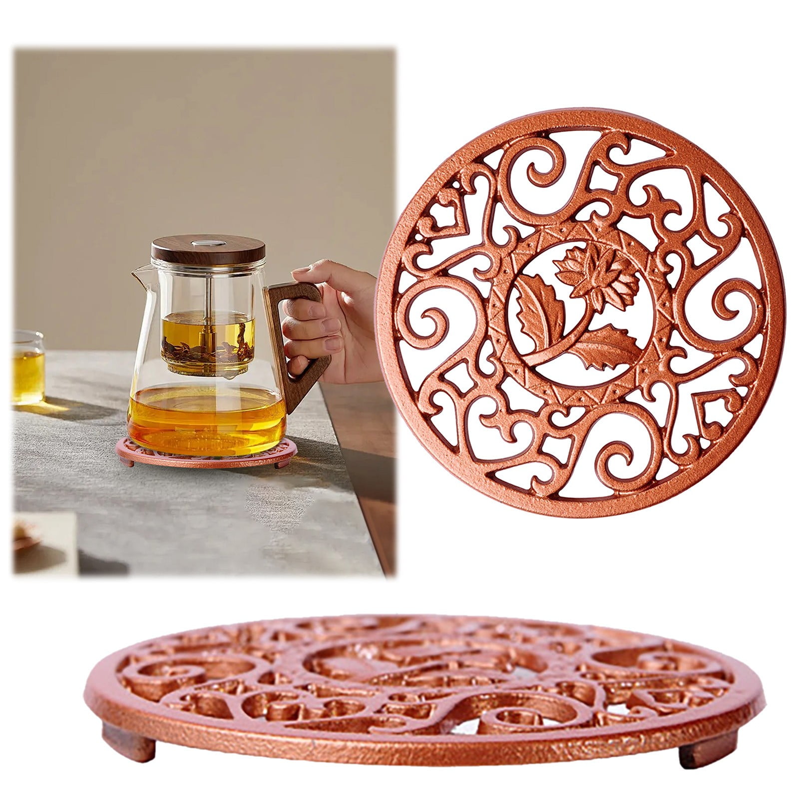 Insulation Pad Clear Out,Miayilima Gold Round Trivet Heat Trivet Hot ...