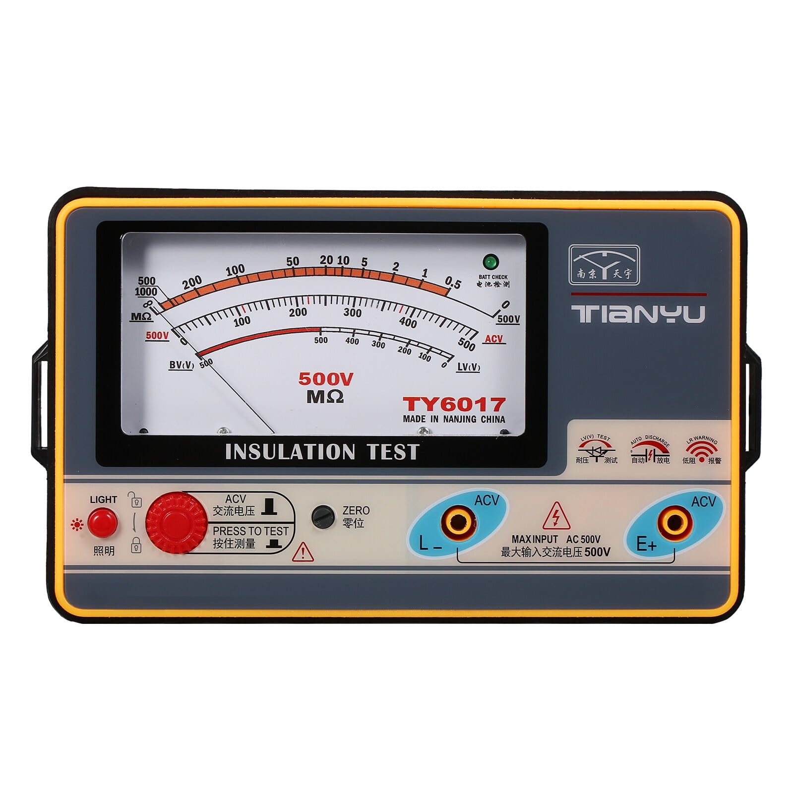 Insulation Resistance Meter Digital Ohmmeter Megger Handheld Insulation ...