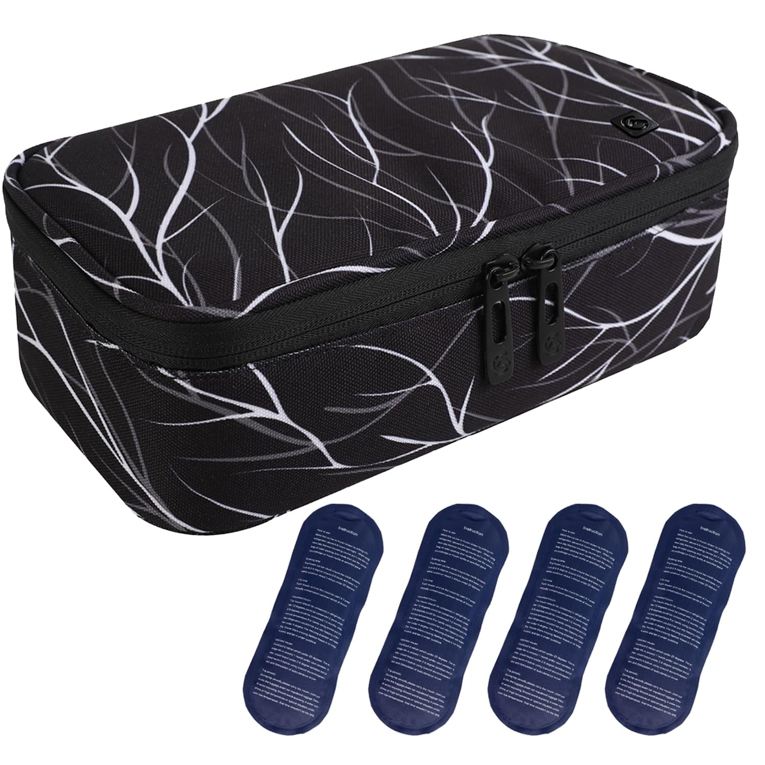 Insulin Cooler Travel Case Diabetic Medication Cooler with 4 Ice Pack ...