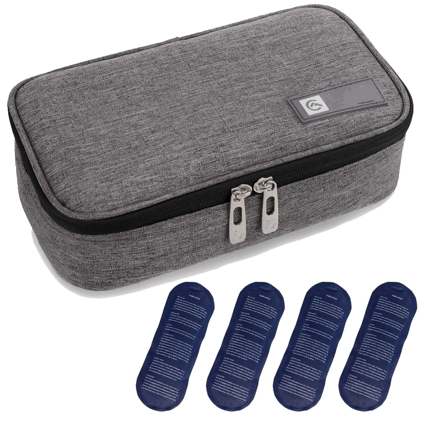 Insulin Cooler Travel Case Diabetic Medication Cooler with 4 Ice Pack ...