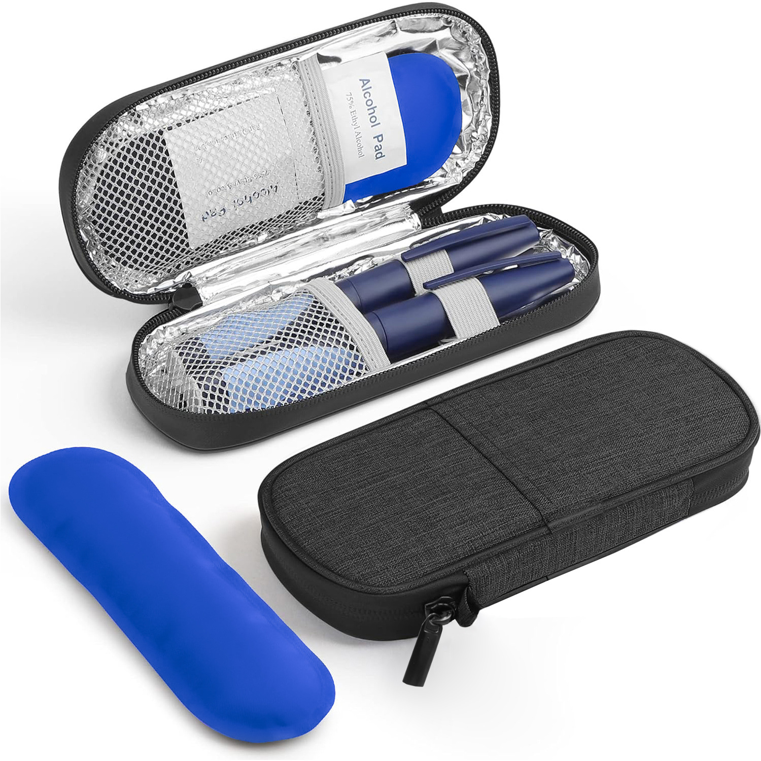 Insulin Pen Cooler Travel Case with 2 x 90g TSA Approved Ice Packs ...