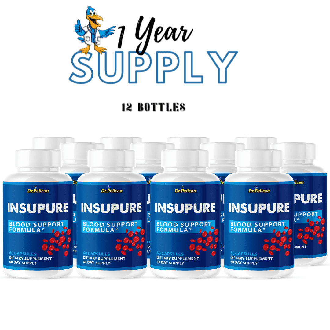 Insupure- Blood & Heart Support- 12 Bottles- 720 Capsules - Walmart.com