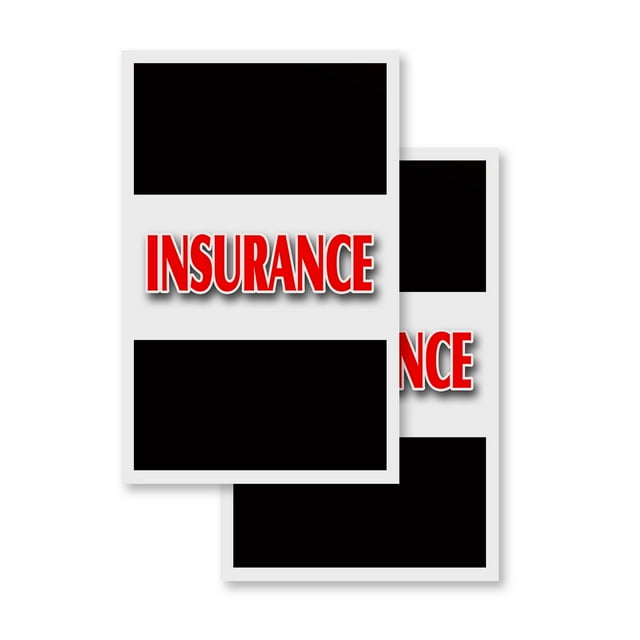 Insurance (2-PACK) 24" x 36" Vinyl Decals | Sign Insert Peel & Stick ...