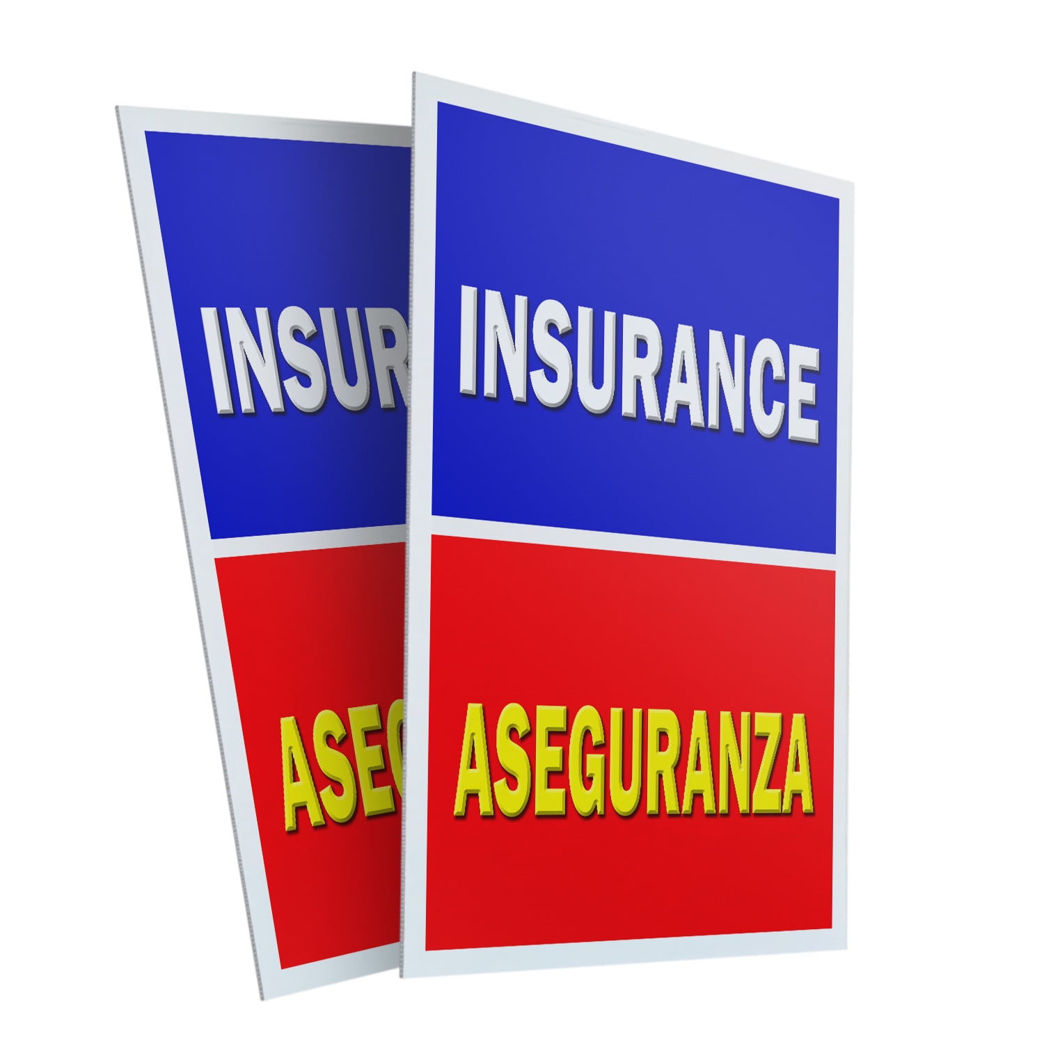 Insurance Aseguranza (2-PACK) 24" x 36" Plastic Signs | Sign Insert 4mm ...