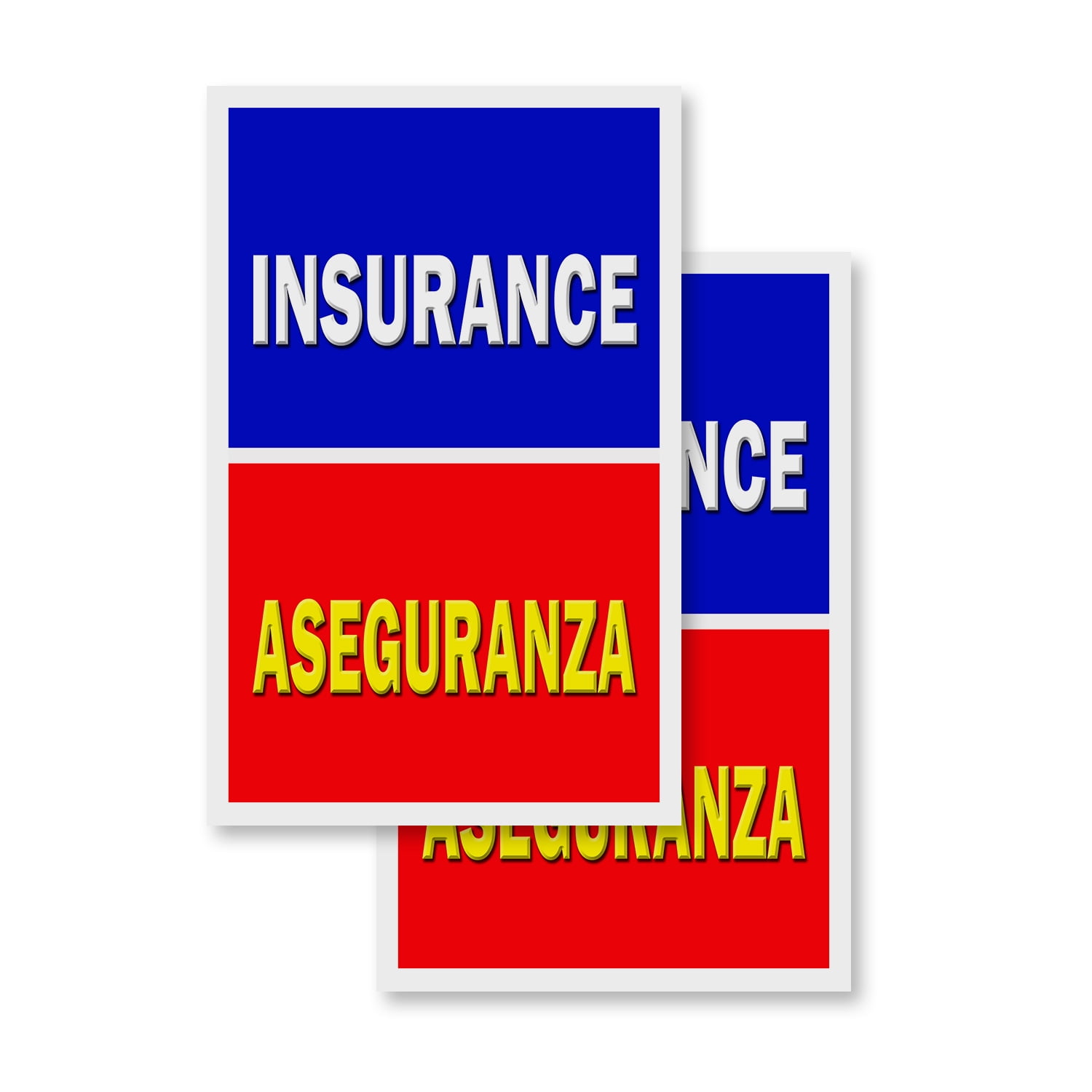 Insurance Aseguranza (2-PACK) 24" x 36" Vinyl Decals | Sign Insert Peel ...