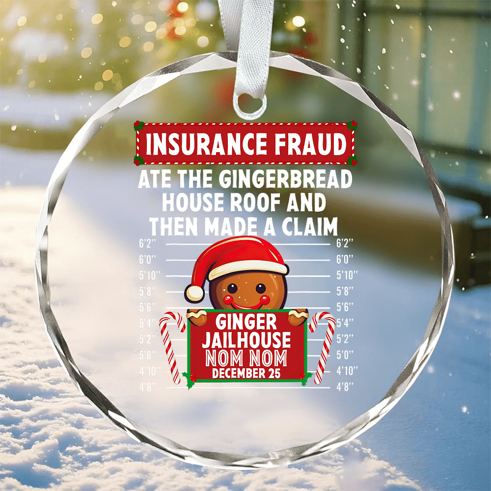 Insurance Fraud Ginger Jailhouse Gingerbread Ornament, Crystal Glass ...