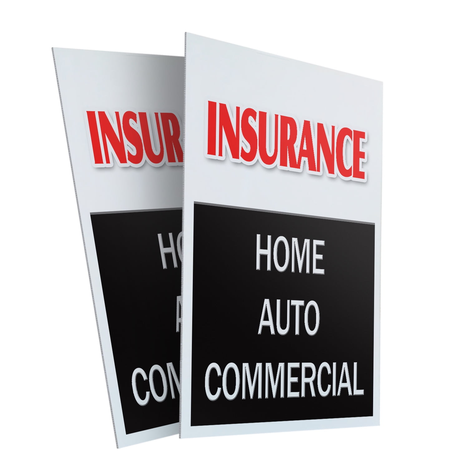 Insurance Home Auto Commercial (2-PACK) 24" x 36" Plastic Signs | Sign ...