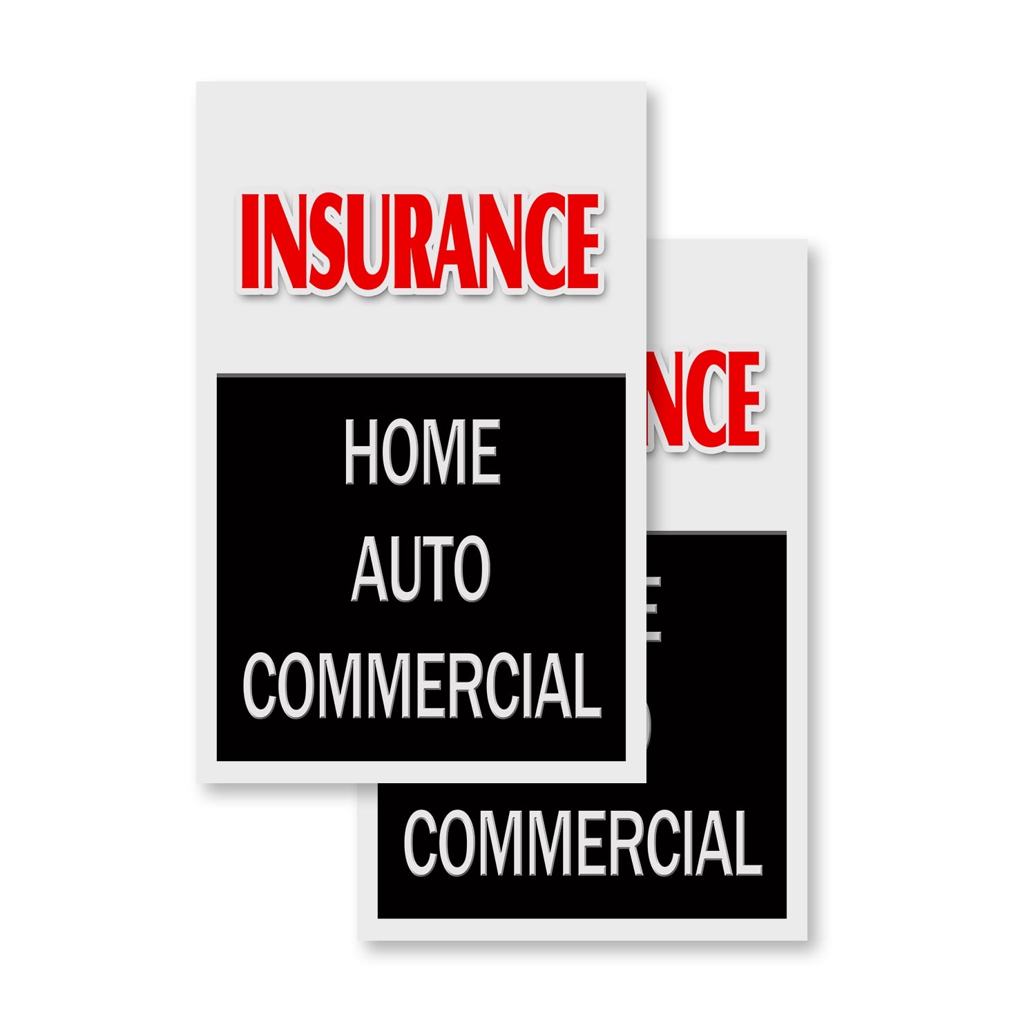 Insurance Home Auto Commercial (2-PACK) 24" x 36" Vinyl Decals | Sign ...