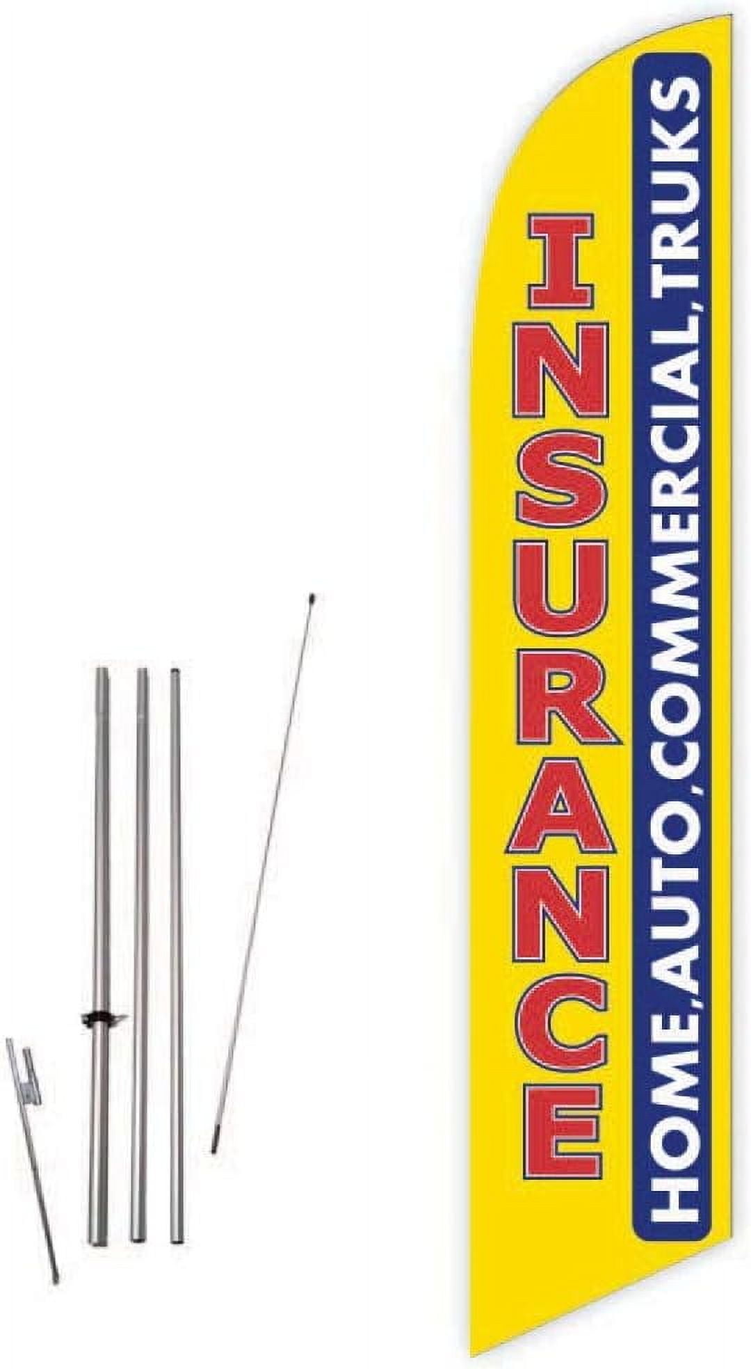Insurance Home Auto Commercial Trucks (Yellow) Feather Flag with ...